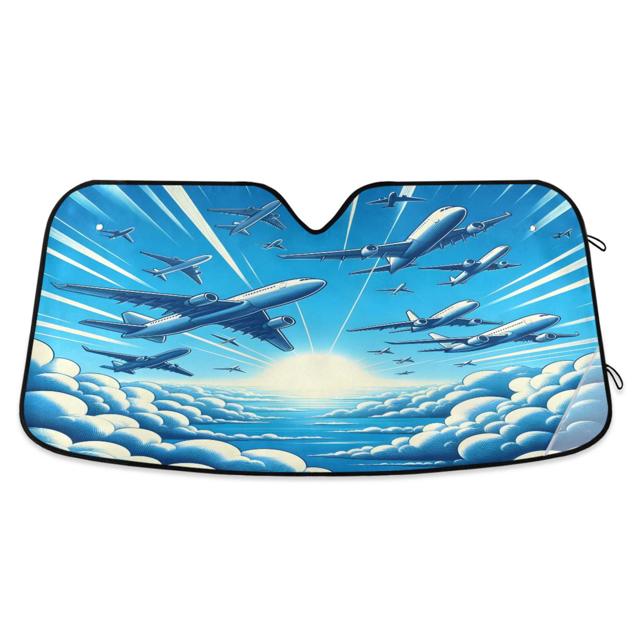 Airplanes Flying in Sky Car Windshield Sun Shade Foldable Car Front ...