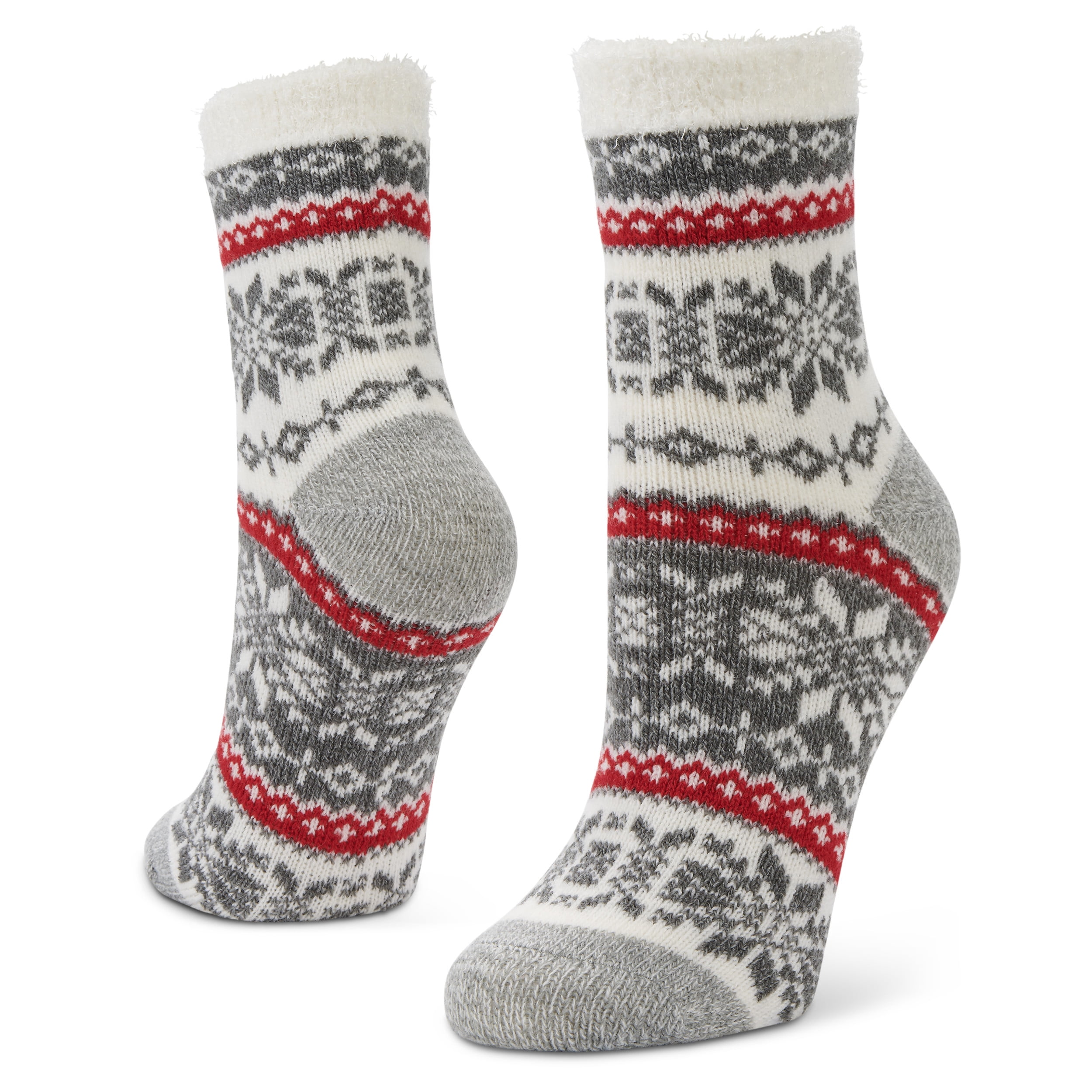 Airplus 2024 Double Layer Crew Sock Red Snowflake, Woman's 5-10 ...
