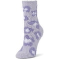 Airplus Airplus Aloe Infused Spa Crew Socks, Lavender Cheetah, Women's ...