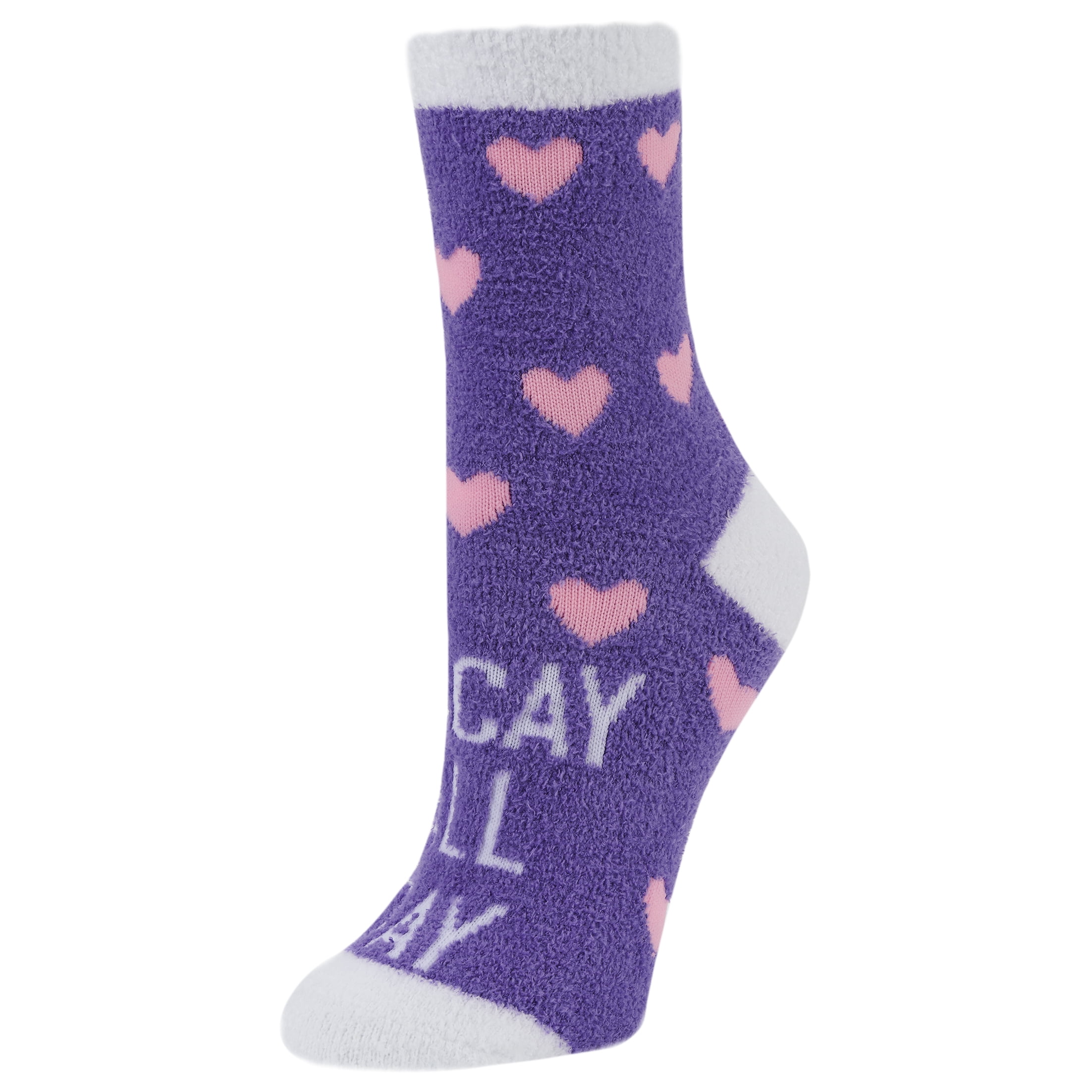 Airplus Aloe Infused Spa Crew Socks Purple Vacay Women's Medium Size 5 ...