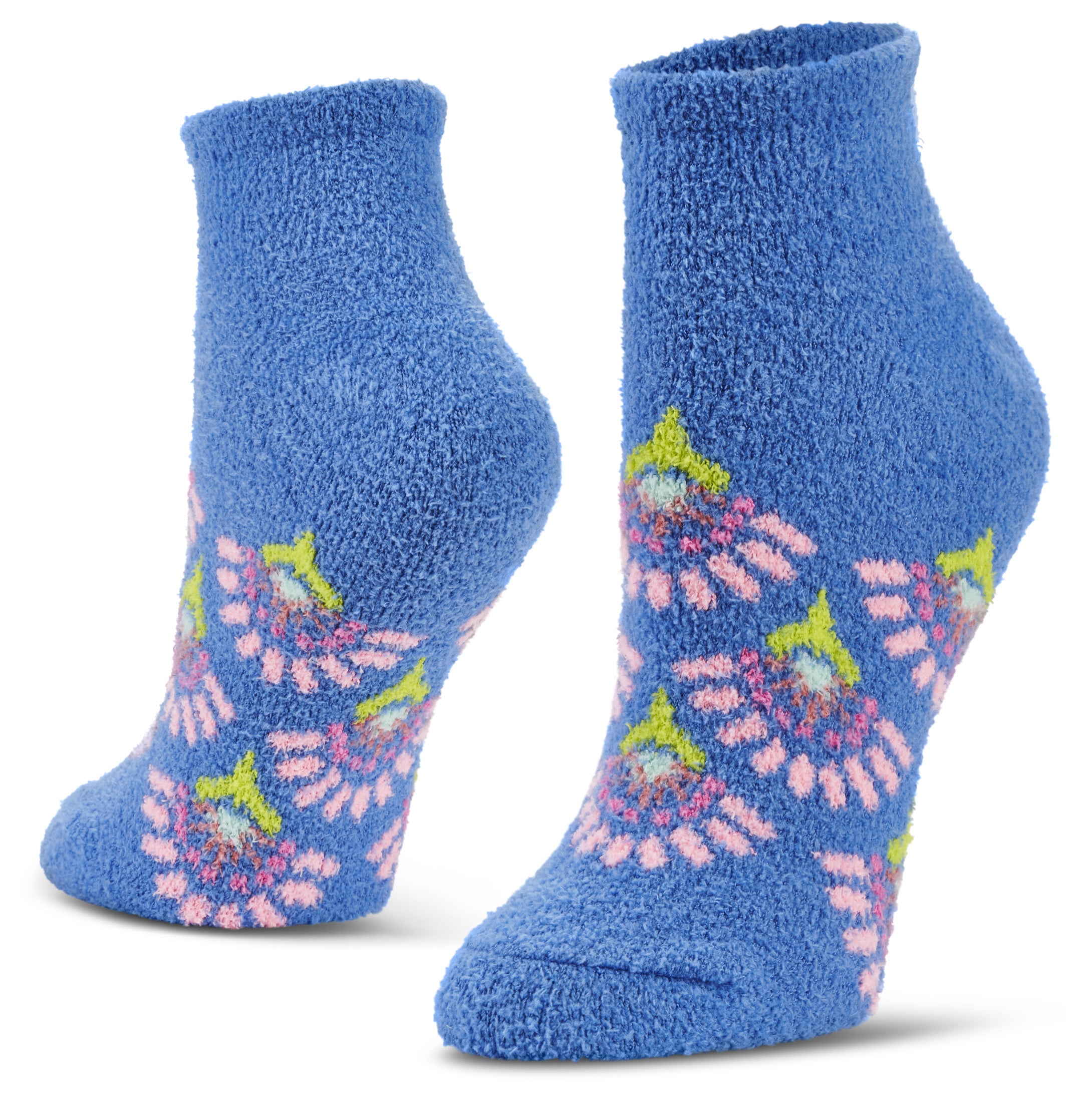 Airplus Aloe Quarter Sock, Blue Spring Flower Women's 5-10 - Walmart.com