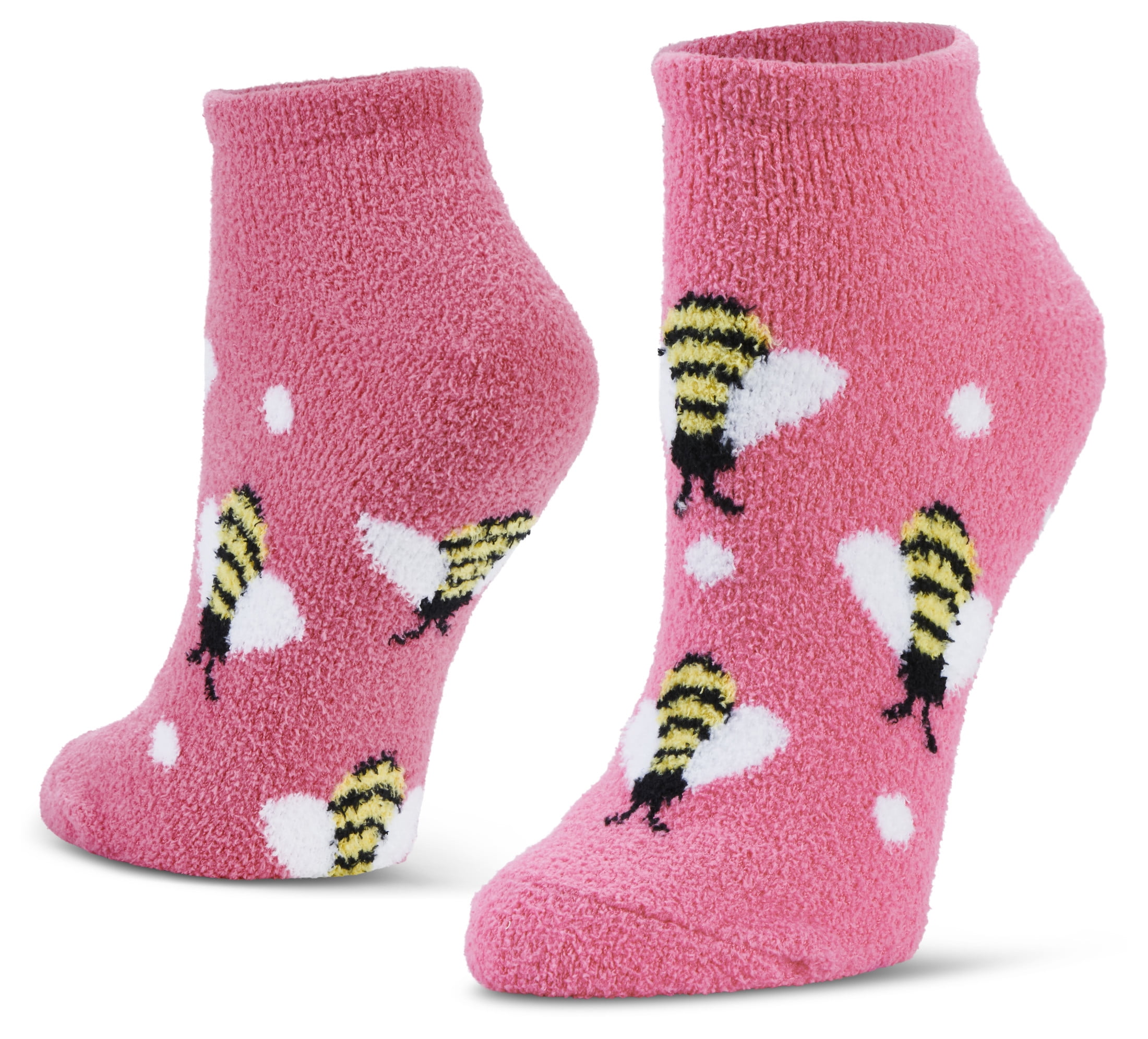 Airplus Aloe Quarter Sock Pink Spring Bees Women's 5-10 - Walmart.com