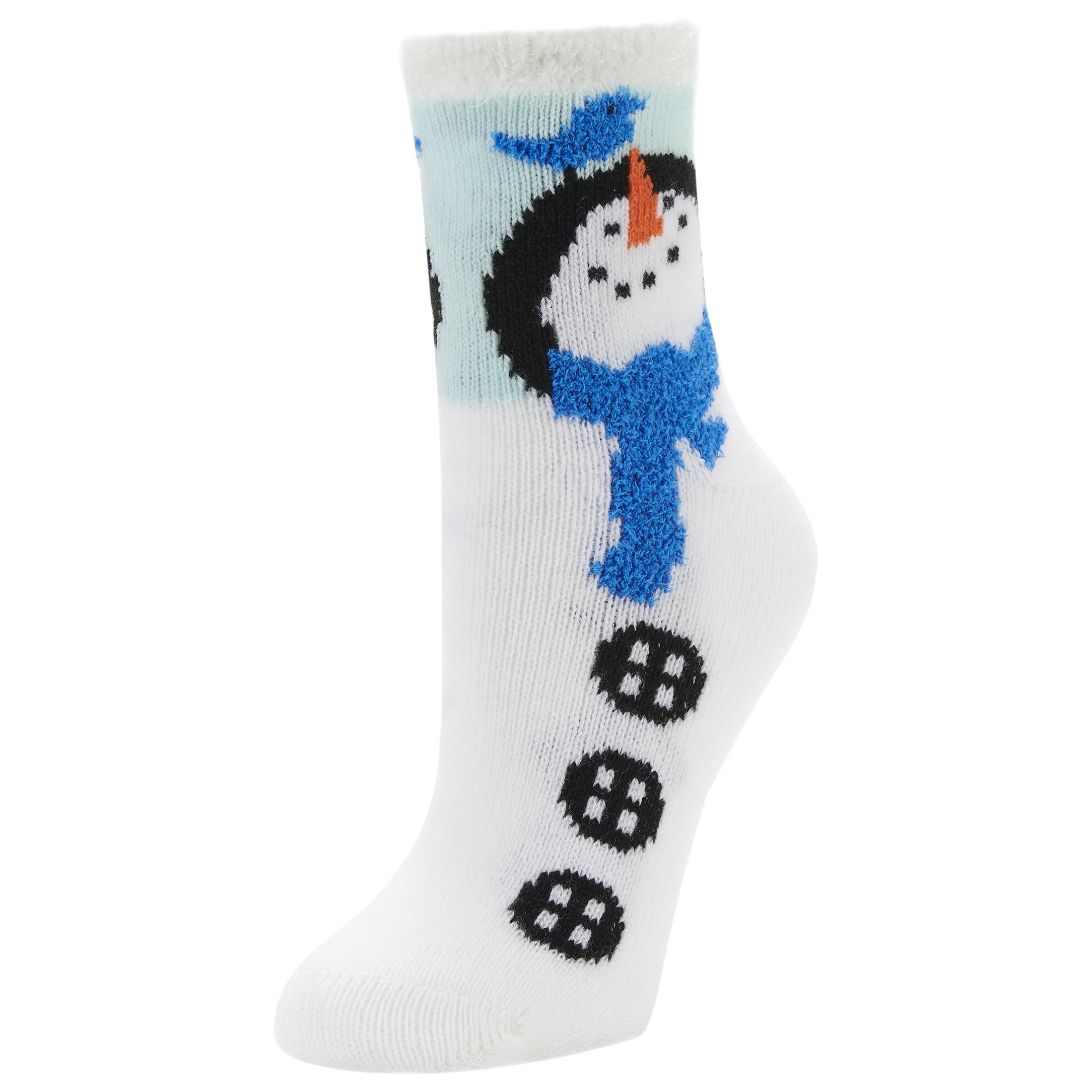 Airplus Dual Layer Holiday Crew Sock, Blue Snowman, Women's 5-10 ...