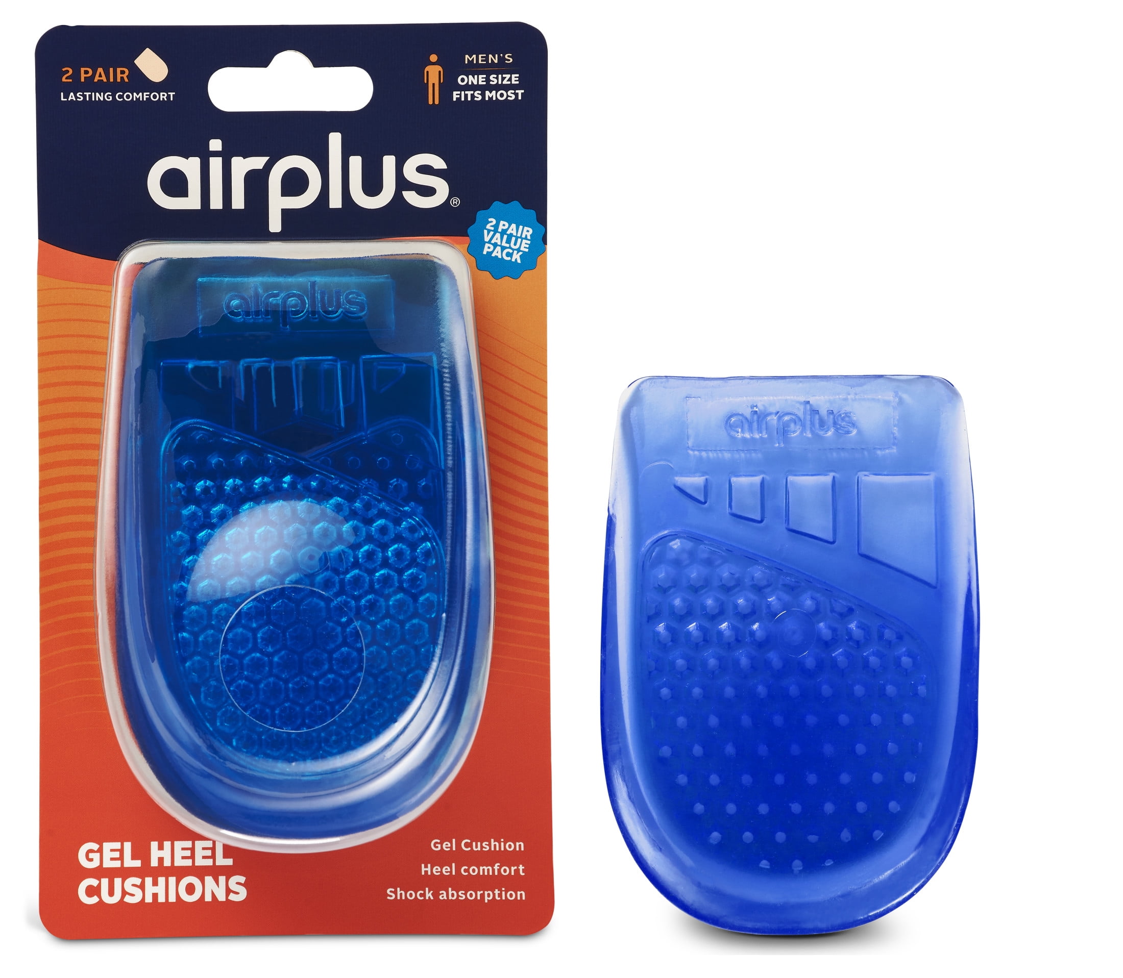 Airplus Gel Heel Cushion Insole for Men, 2 Pair, 1 Size HSA/FSA ...