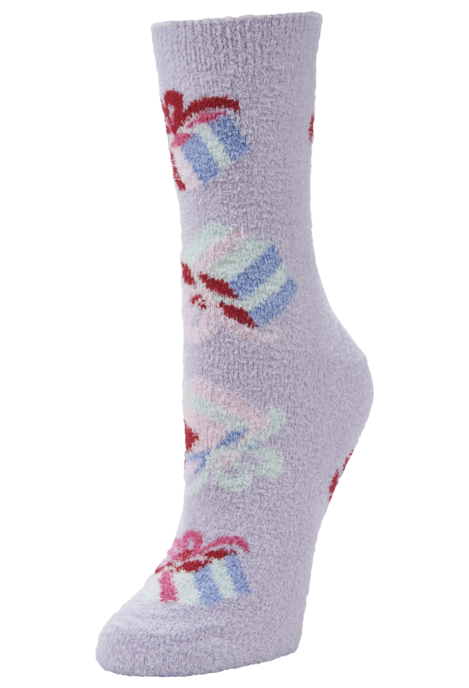 Airplus Holiday Tossed Presents Cozy Crew Socks, Women's 5-10, 1 Pair ...