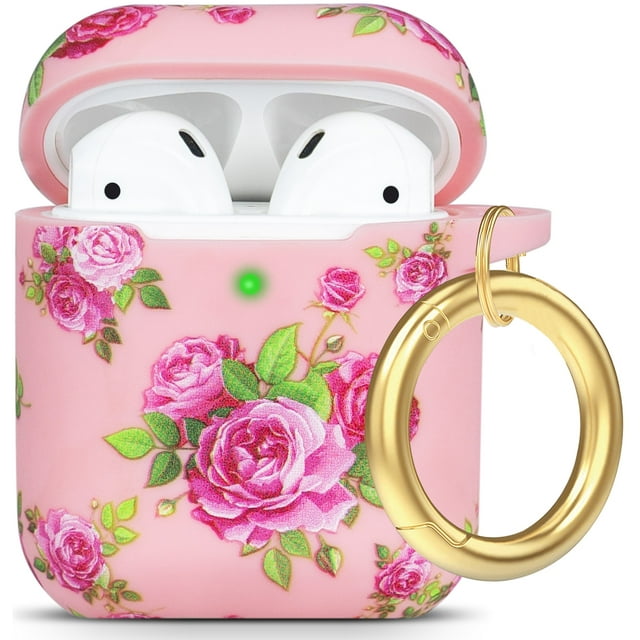 Airpod Case Soft Silicone Flower Print YOMPLOW Airpods Case Cover ...