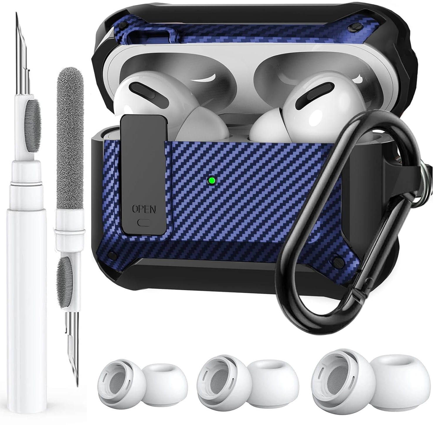 Airpods Pro 2/Pro Case Lock with Cleaner kit&Replacement Ear Tips(S/M/L ...