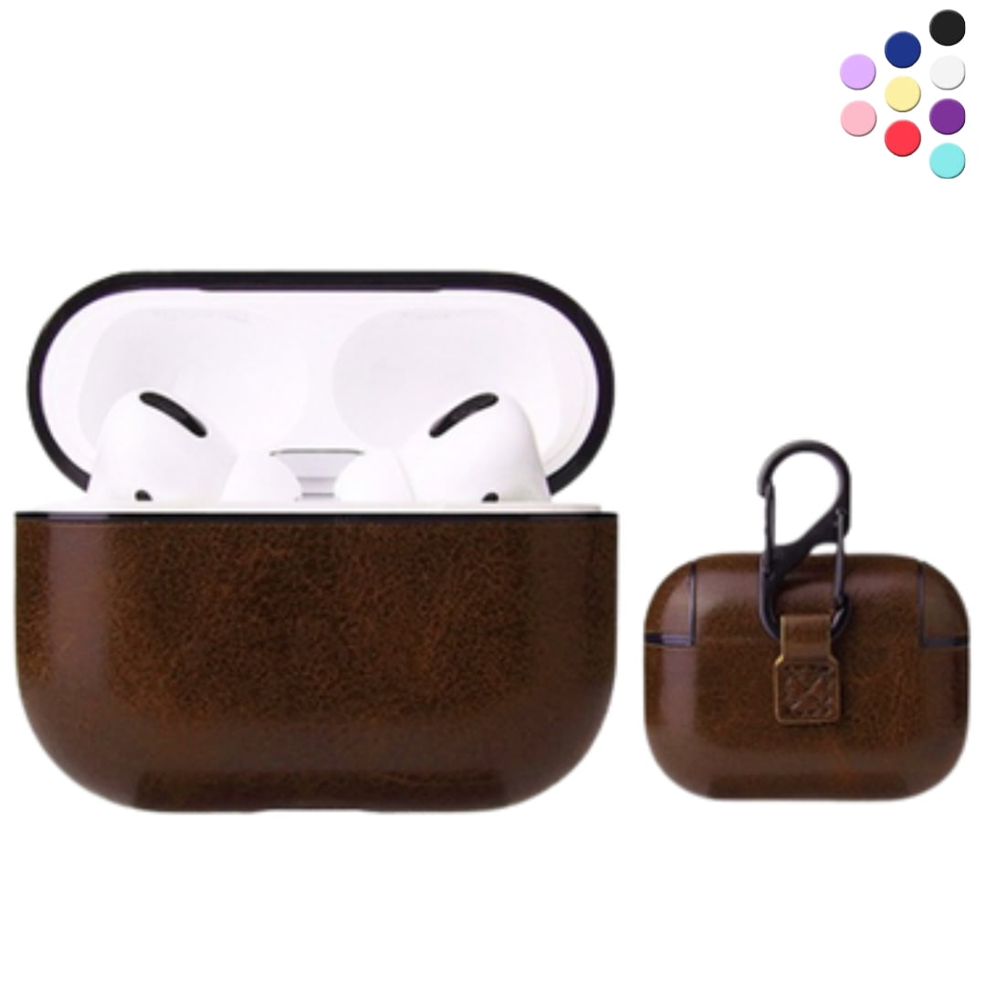 Entronix Airpods Pro Leather Case, Full Body Protective Cover with Clip ...