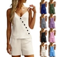 Airport Beach Vacation Clothes Set Women's Two-Piece Suspender ...