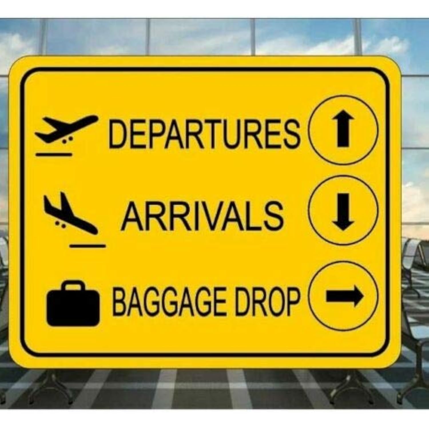 Airport Boarding Departure Baggage Gate Metal Sign Wall Decor Airplane ...