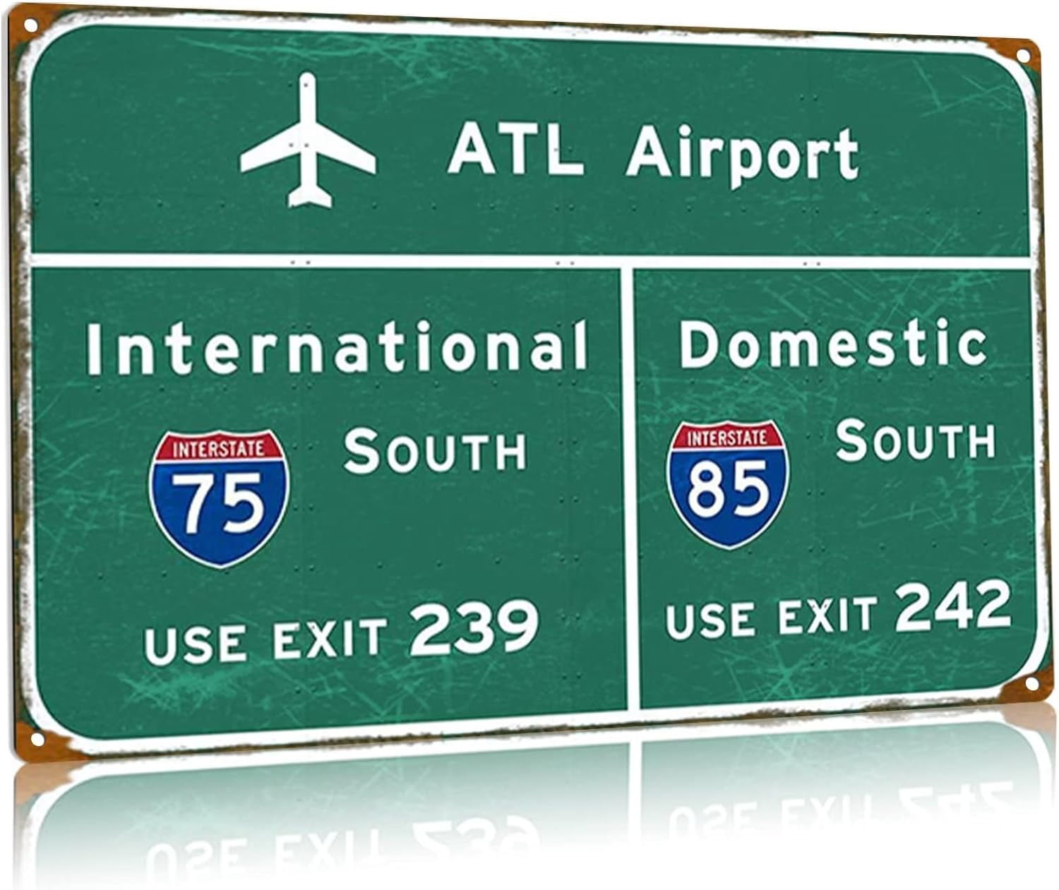 Airport Metal Tin Signs Atlanta Atl Airport Highway Poster Sign ...