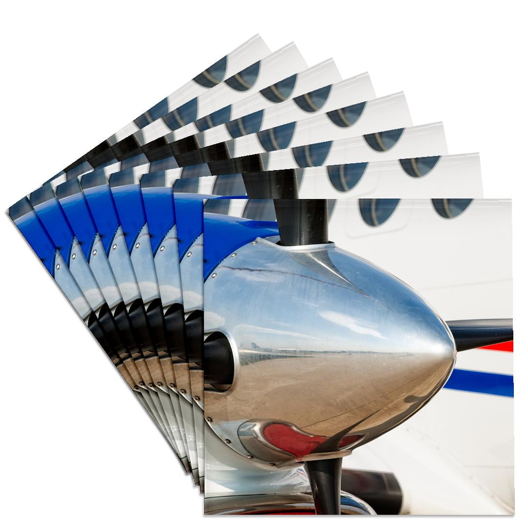 3drose, Airport Reflects in a Spinner of a Modern Aircraft Turboprop ...