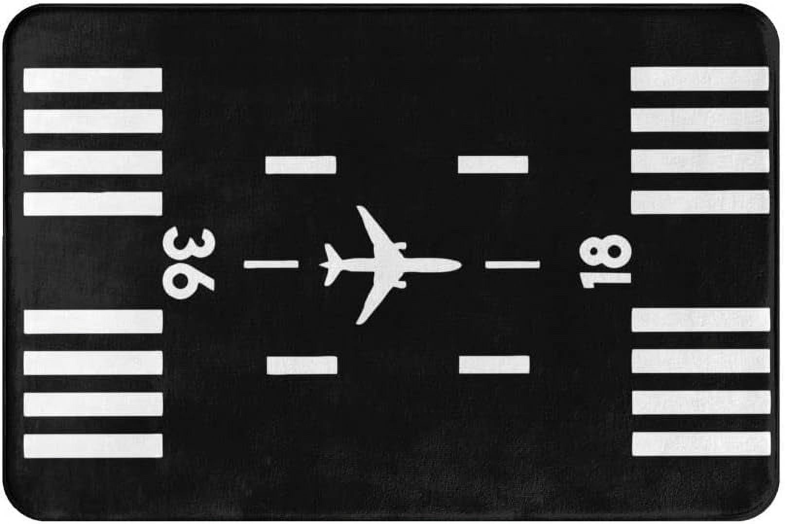 Airport Runway Funny Welcome Mat Non-Slip Washable Doormat Bathroom ...