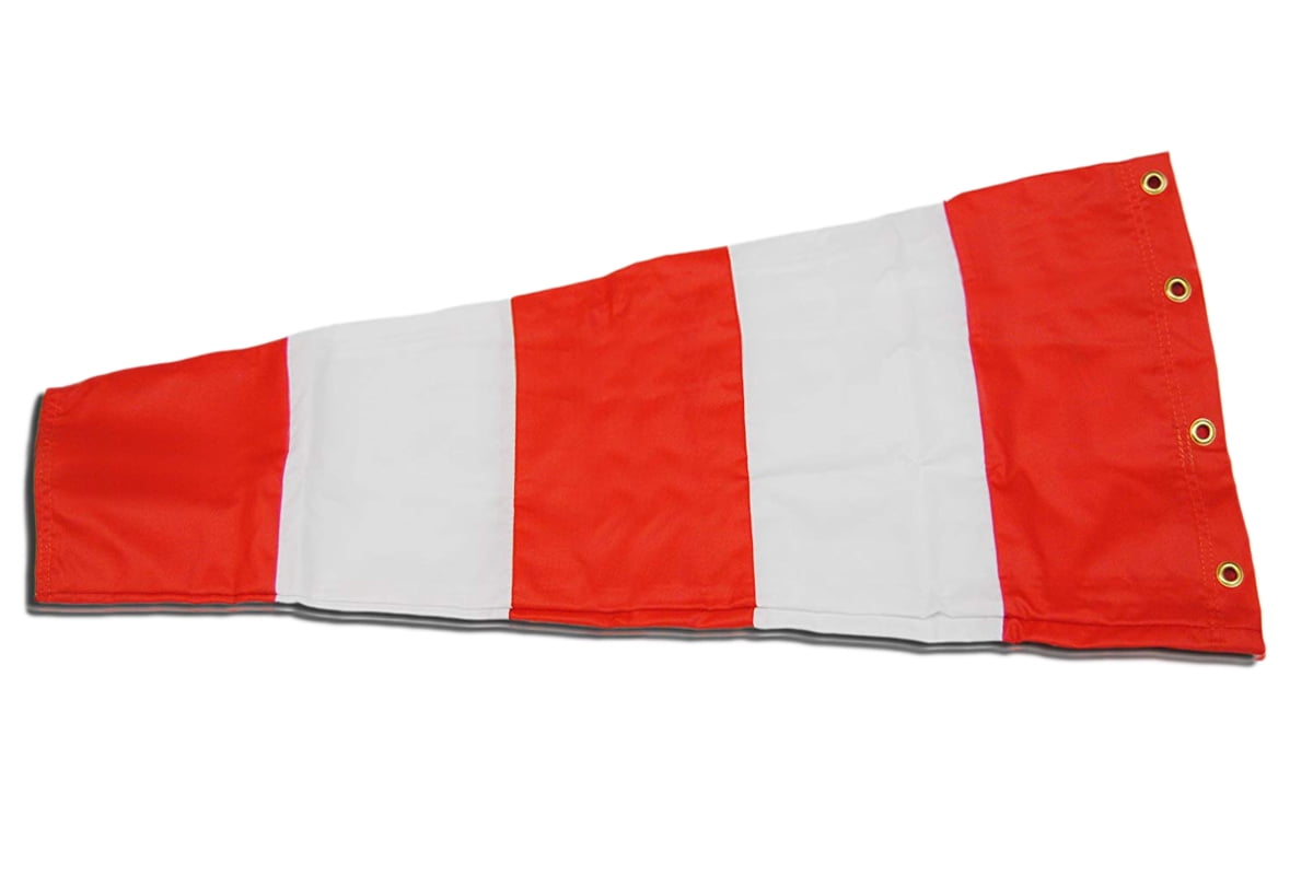 Airport Windsock Corporation 10" X 36" Orange & White Replacement ...