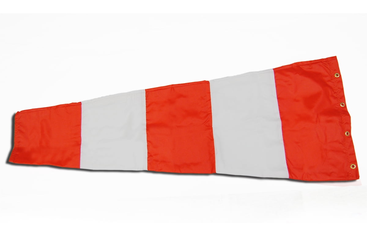 Airport Windsock Corporation 13" X 54" Orange & White Replacement ...