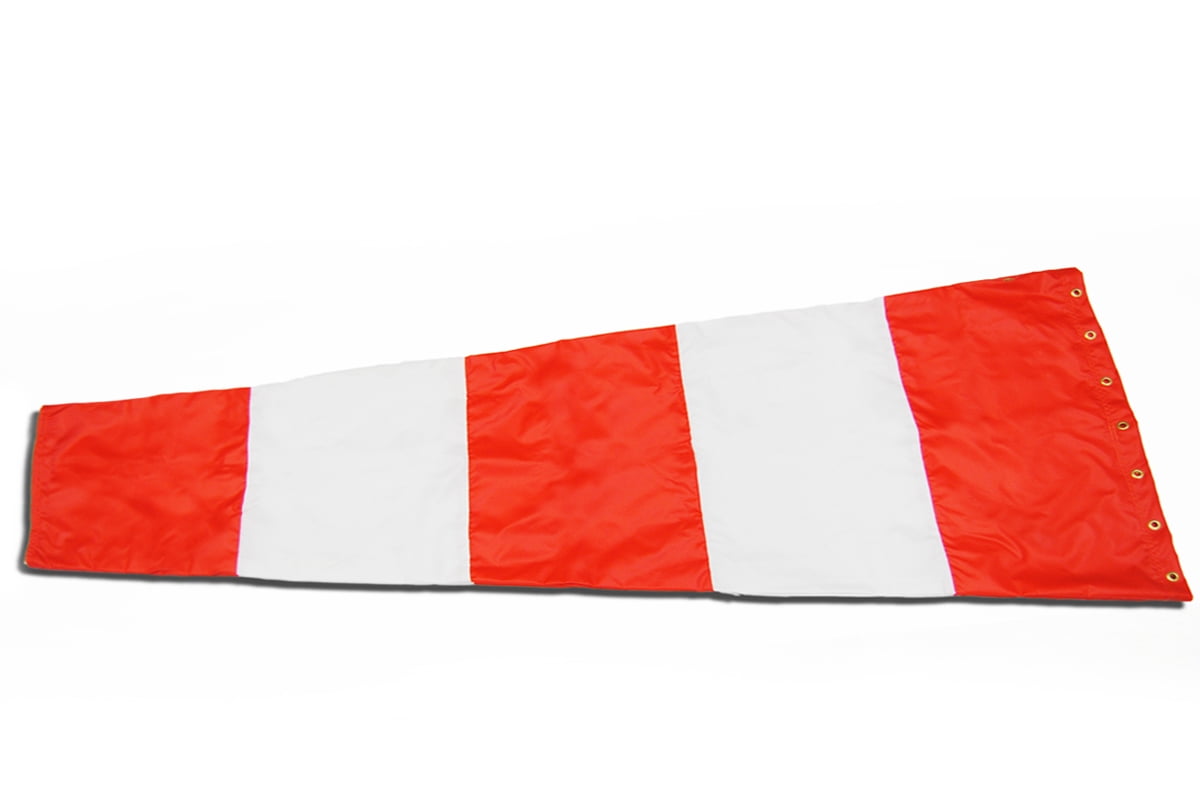 Airport Windsock Corporation 18" X 96" Orange & White Replacement ...