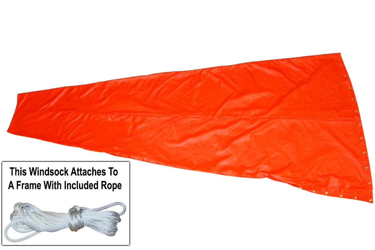 Airport Windsock Corporation 36" X 144" Orange Outdoor Windsock, 100% ...