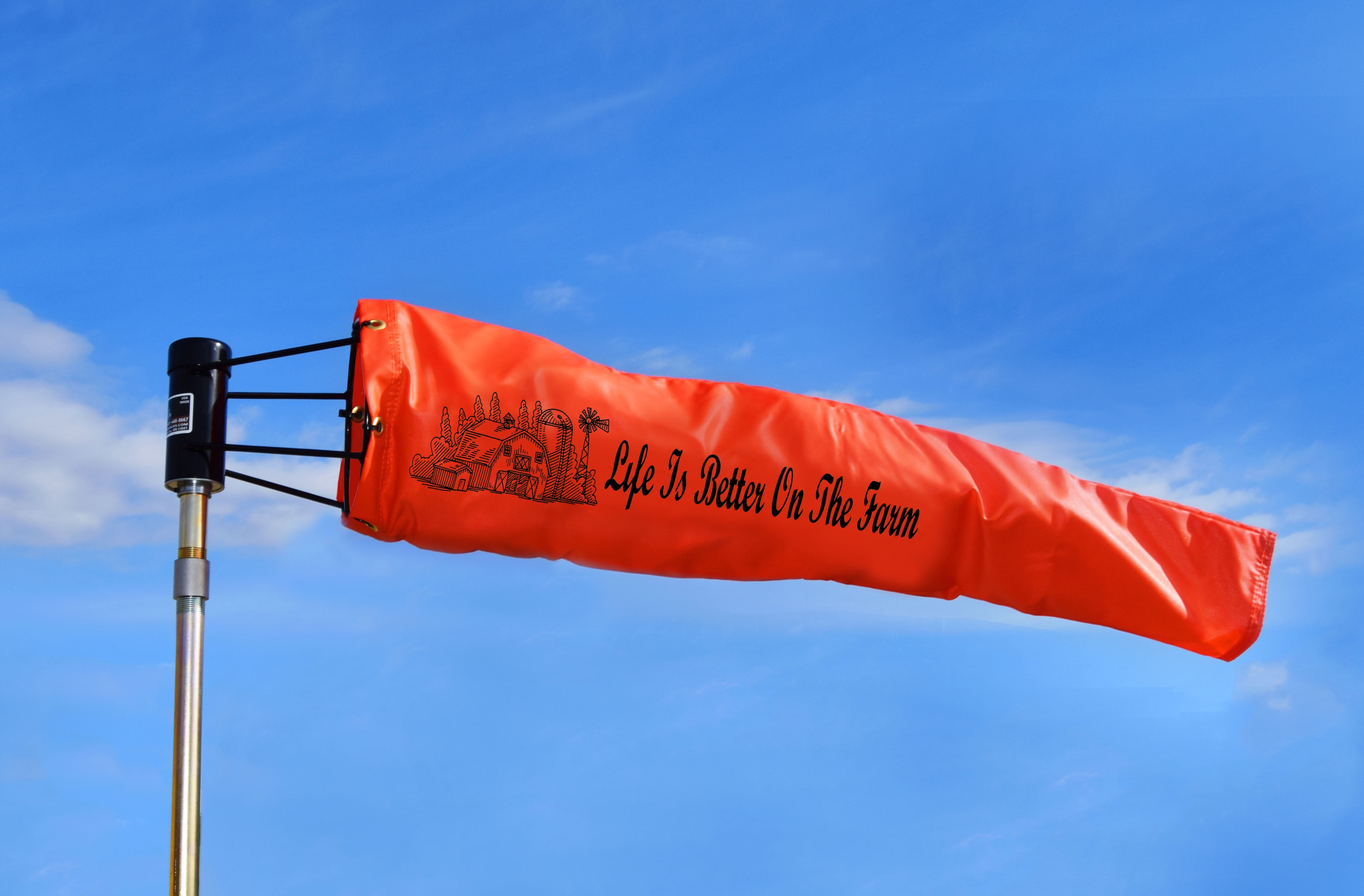 Airport Windsock Corporation 8" X 36" Orange Windsock and 8" Ball ...