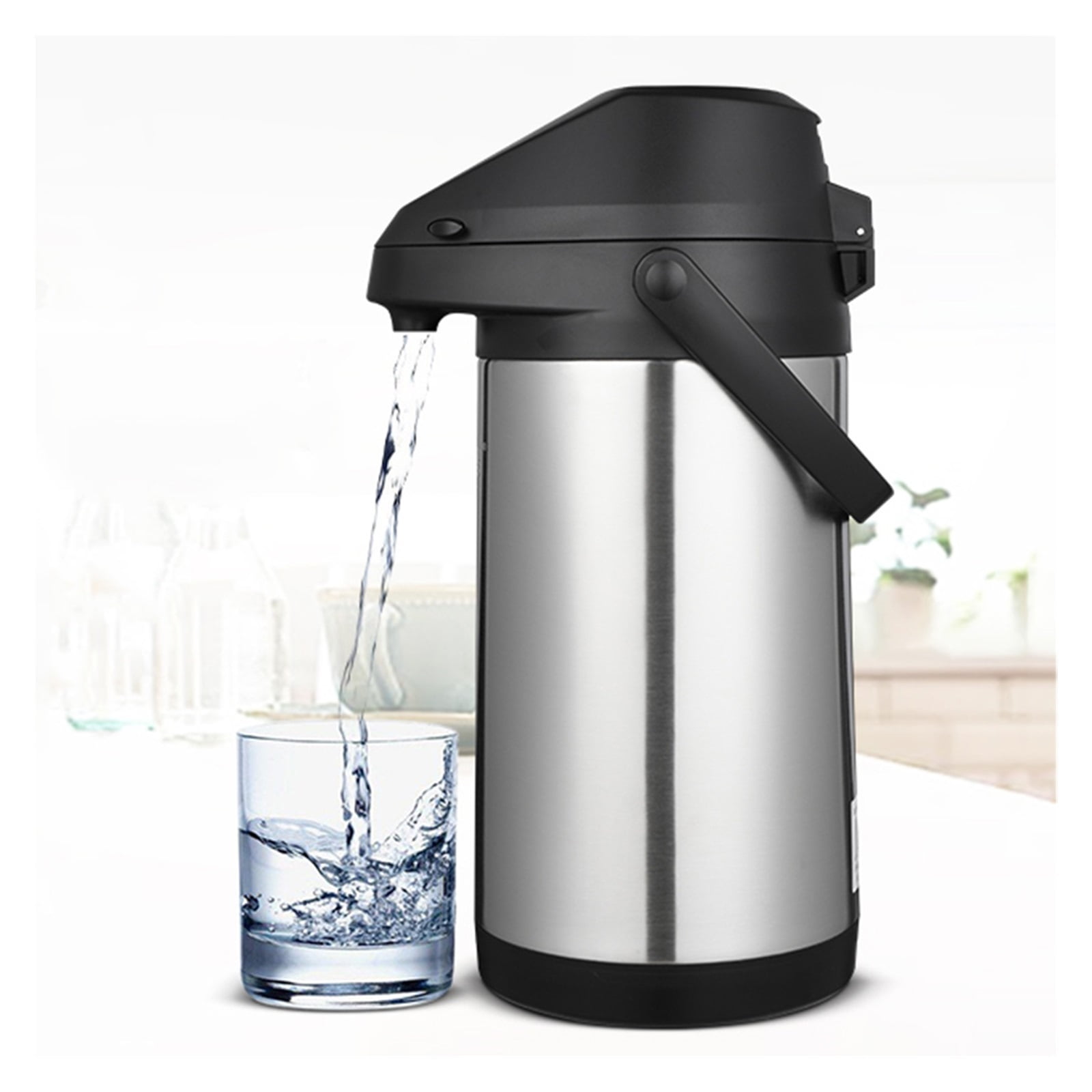 Airpot Coffee Dispenser With Easy Push Button Stainless Steel Large