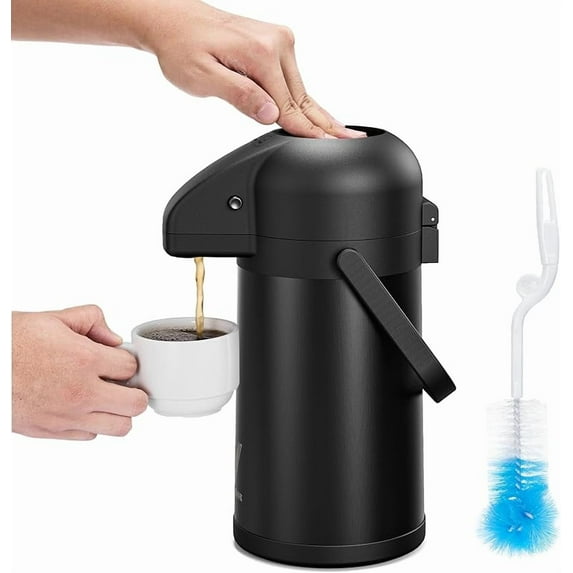 Airpot Coffee Dispenser with Pump - 176 oz Insulated Stainless Steel ...