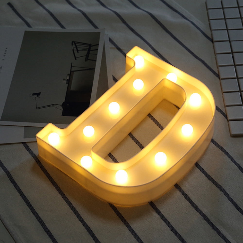 Airpow Alphabet LED Letter Lights Light Up White Plastic Letters ...