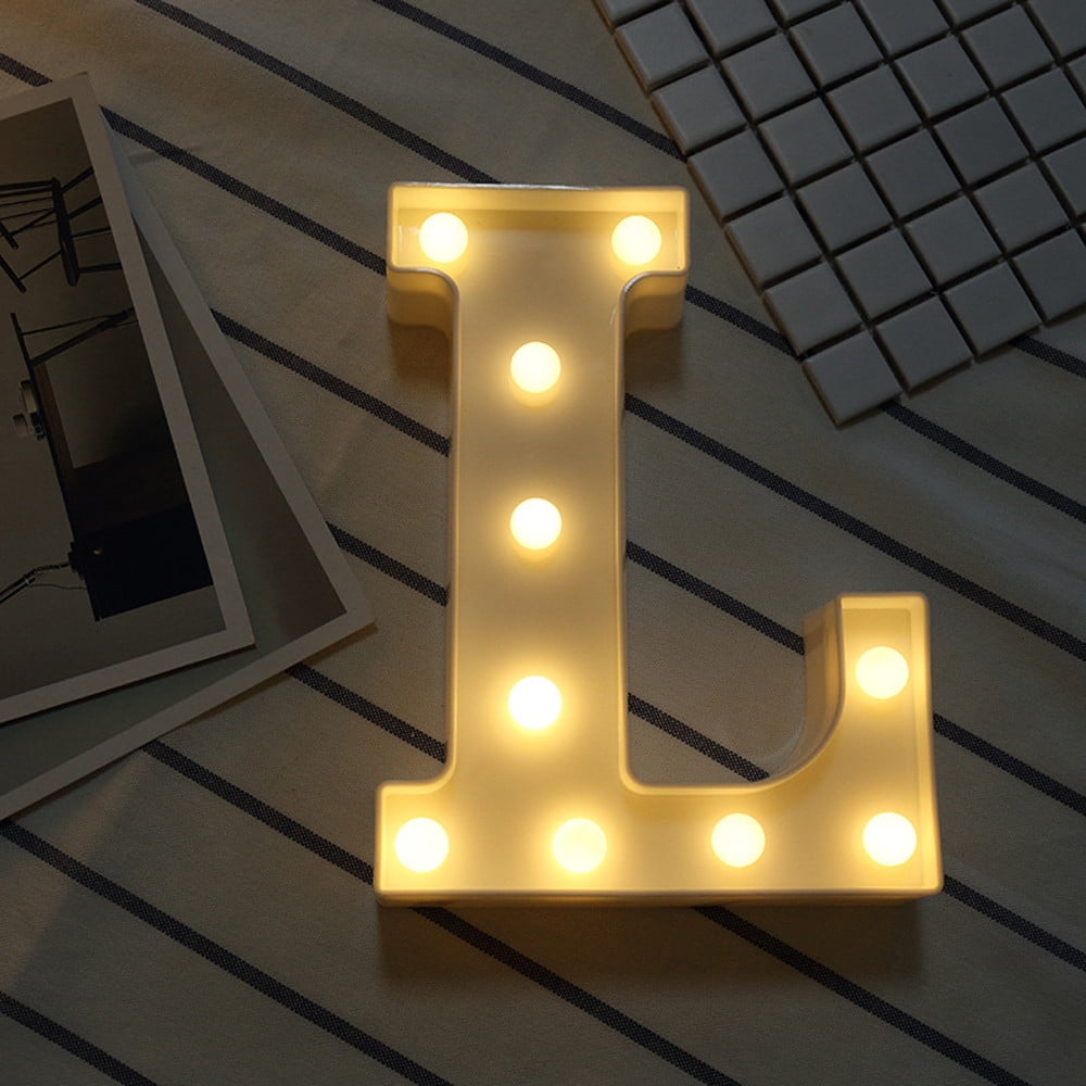 Airpow Alphabet LED Letter Lights Light Up White Plastic Letters Standing Hanging L Clearance ...