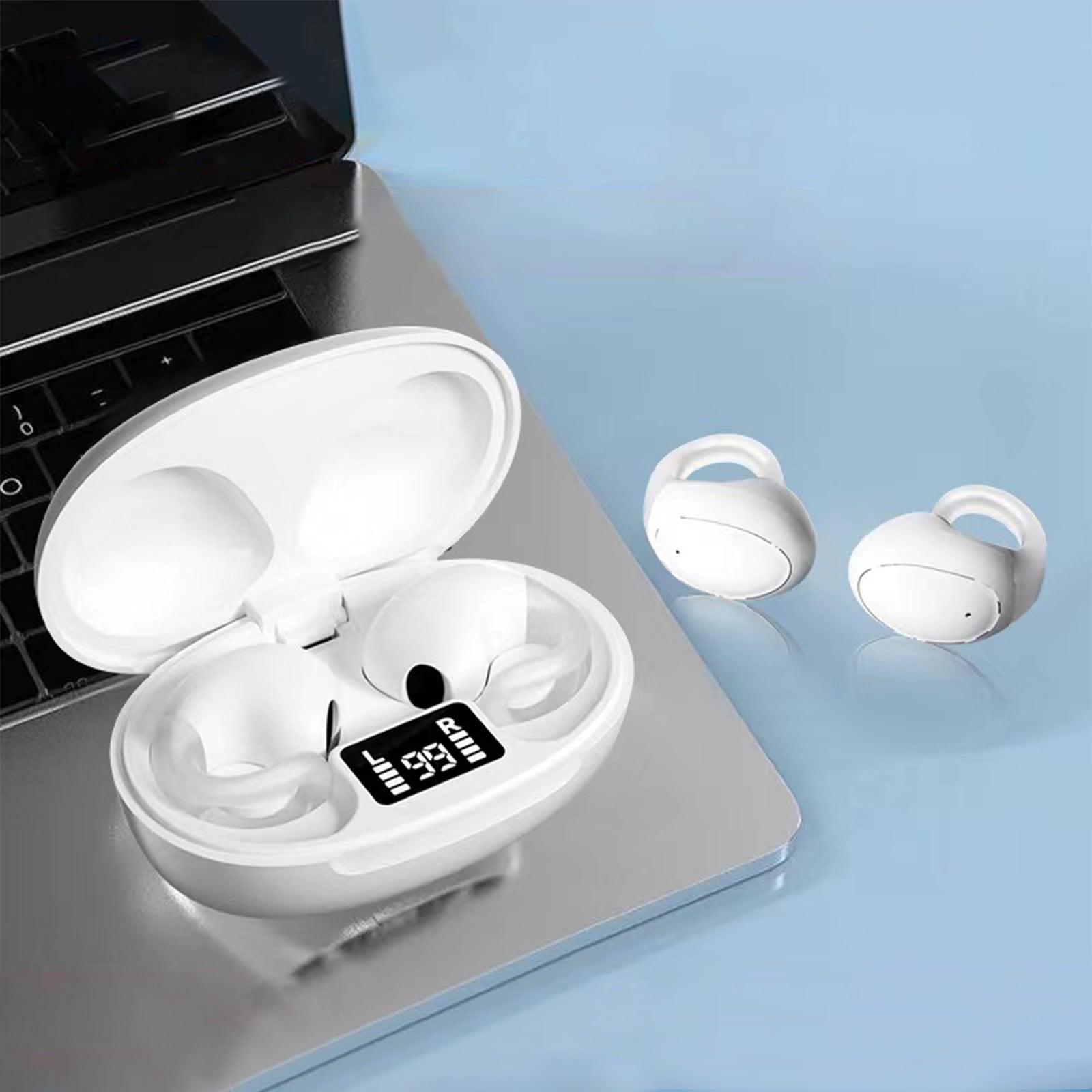 Airpow Ear Clip Bluetooth Earphones Wireless Bluetooth Earphones Dual ...