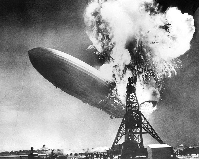 Airship Hindenburg Disaster Style -1 - 24x36 Inch Laminated Aviation ...