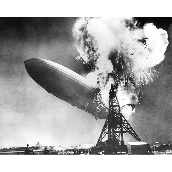 Airship Hindenburg Disaster Style -1 - 24x36 Inch Laminated Aviation ...