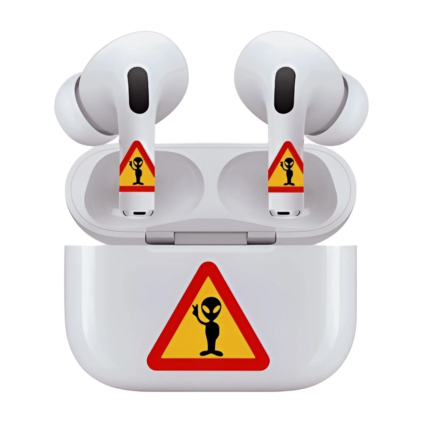 Airskins For Airpods Pro & Pro 2, Alien Caution Design Decals, Scratch ...