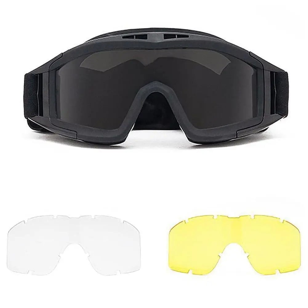 Airsoft Goggles with 3 Anti-Fog Lens, Military Tactical Shooting Goggle ...