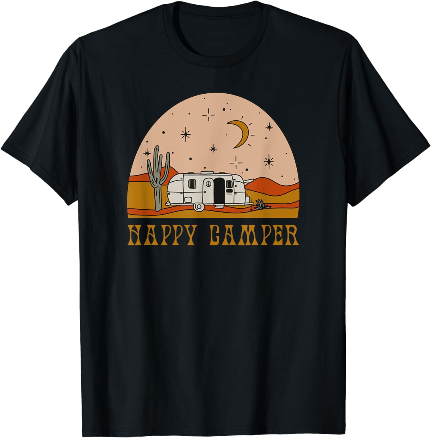Airstream Desert Starry Sky Camping RVing Happy Camper T-Shirt ...