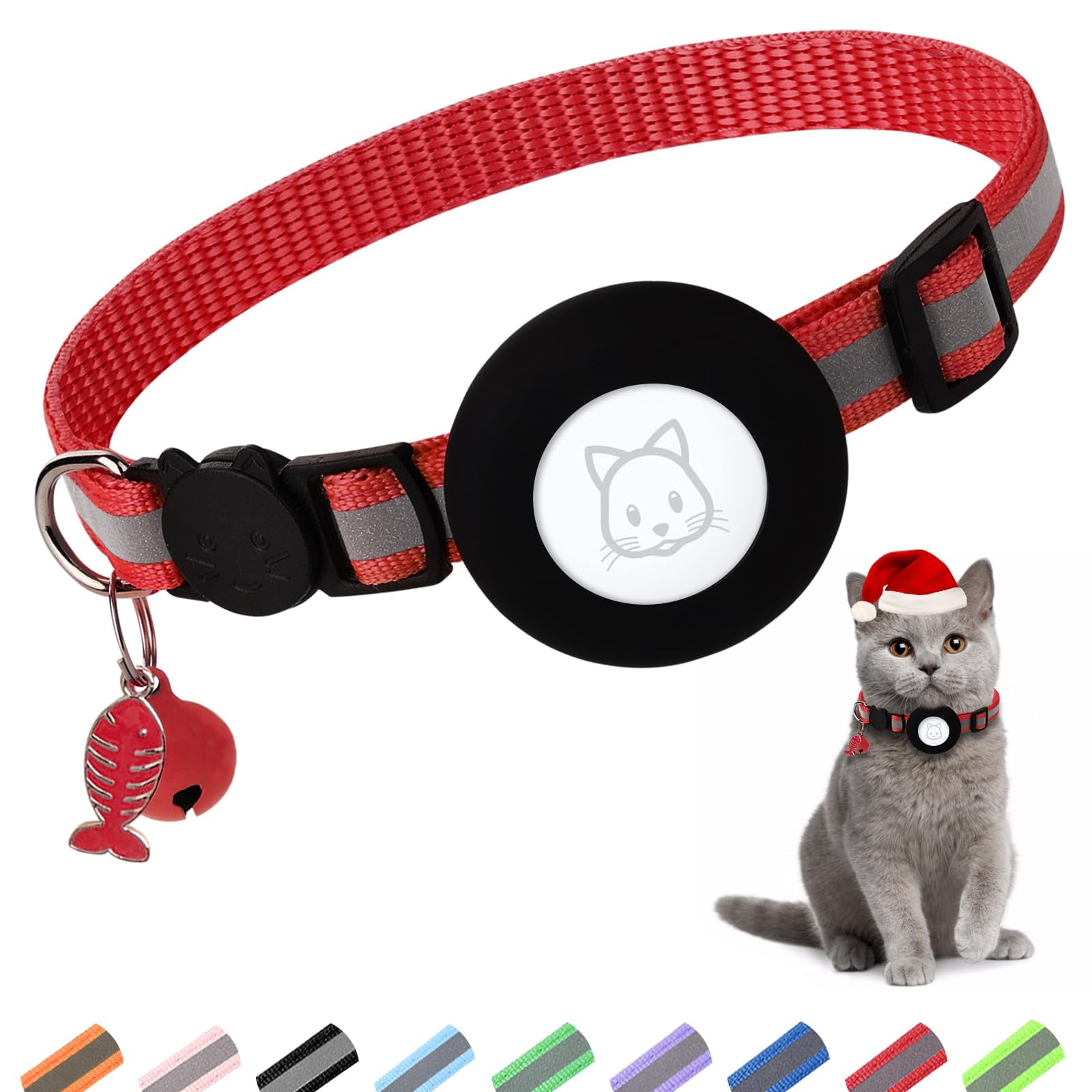 Airtag Cat Collar, Air tag Cat Collar with Bell and Safety Buckle in 3/ ...