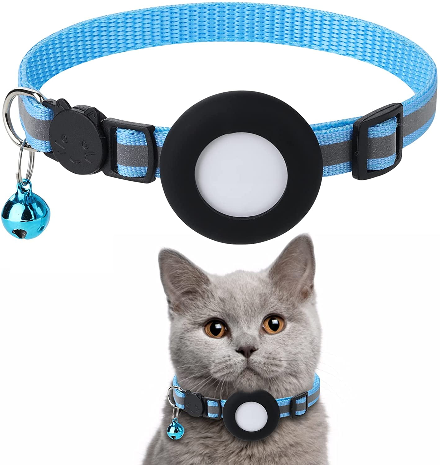 Airtag Cat Collar with Bell, Safety Buckle, Reflective, Waterproof ...