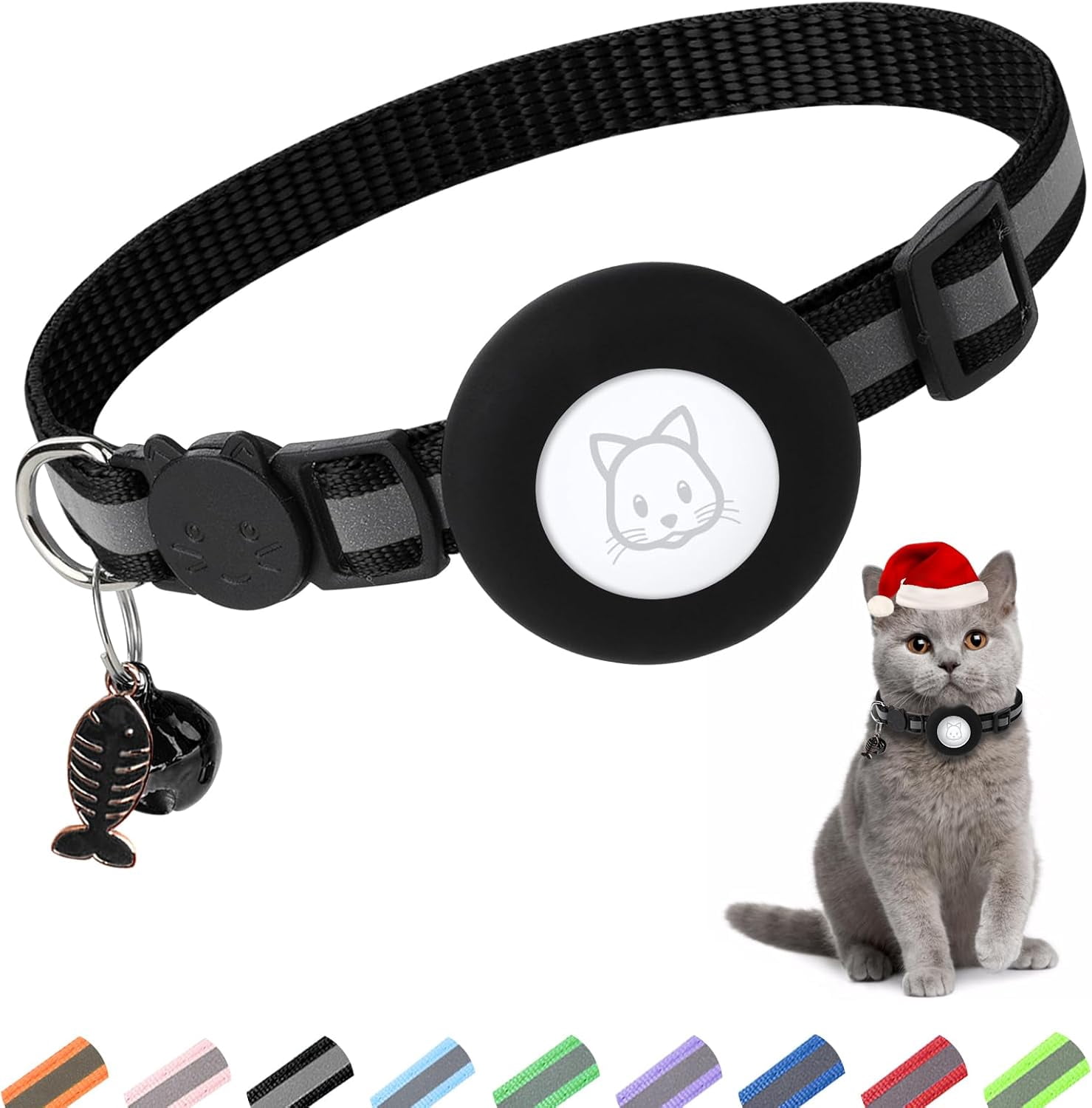 Airtag Cat Collar, Air tag Cat Collar with Bell and Safety Buckle in 3/ ...