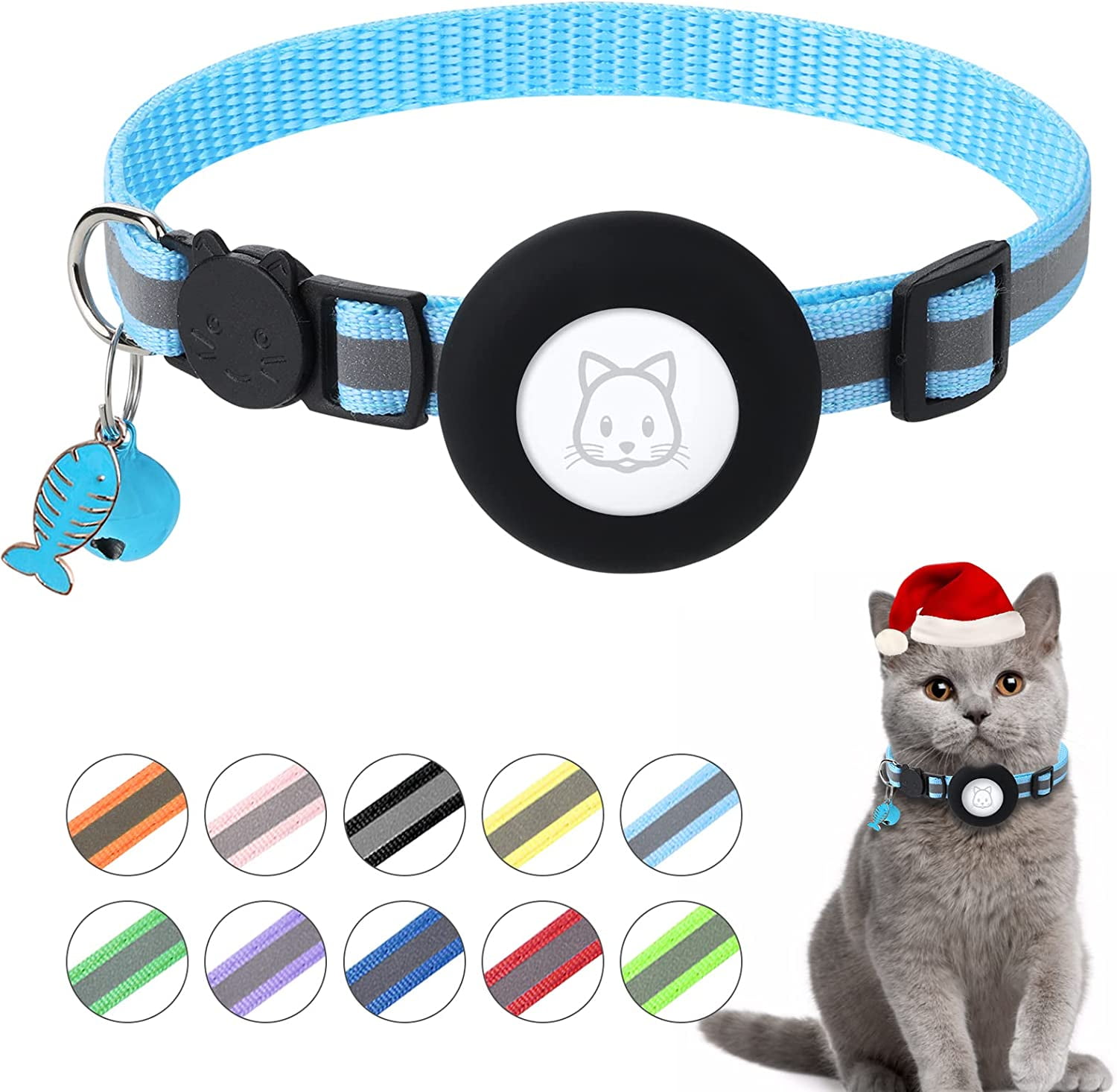 Airtag Cat Collar, Air tag Cat Collar with Bell and Safety Buckle in 3/ ...