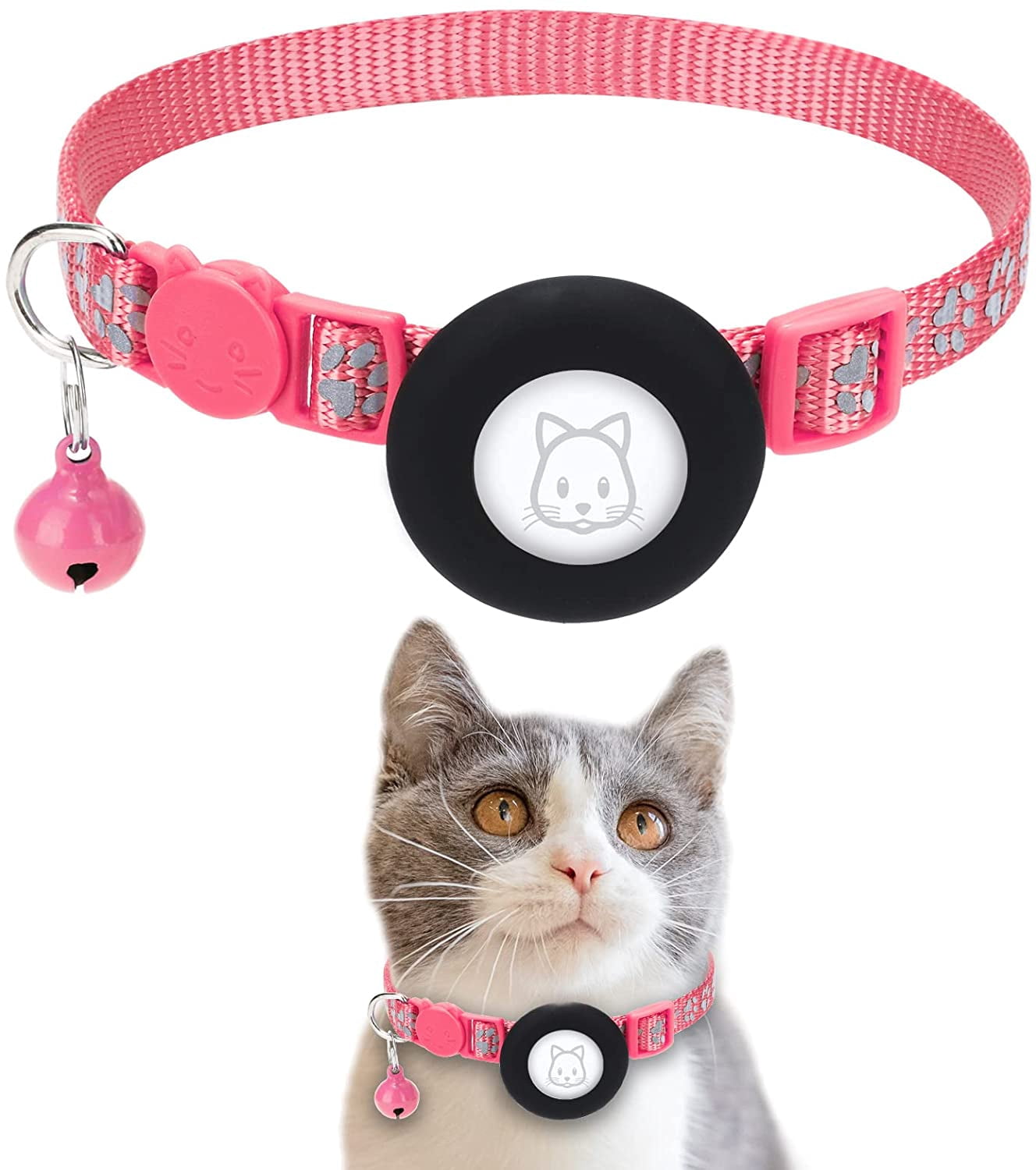 Airtag Cat Collar, Apple Air Tag Cat Collar with Safety Buckle and Bell ...