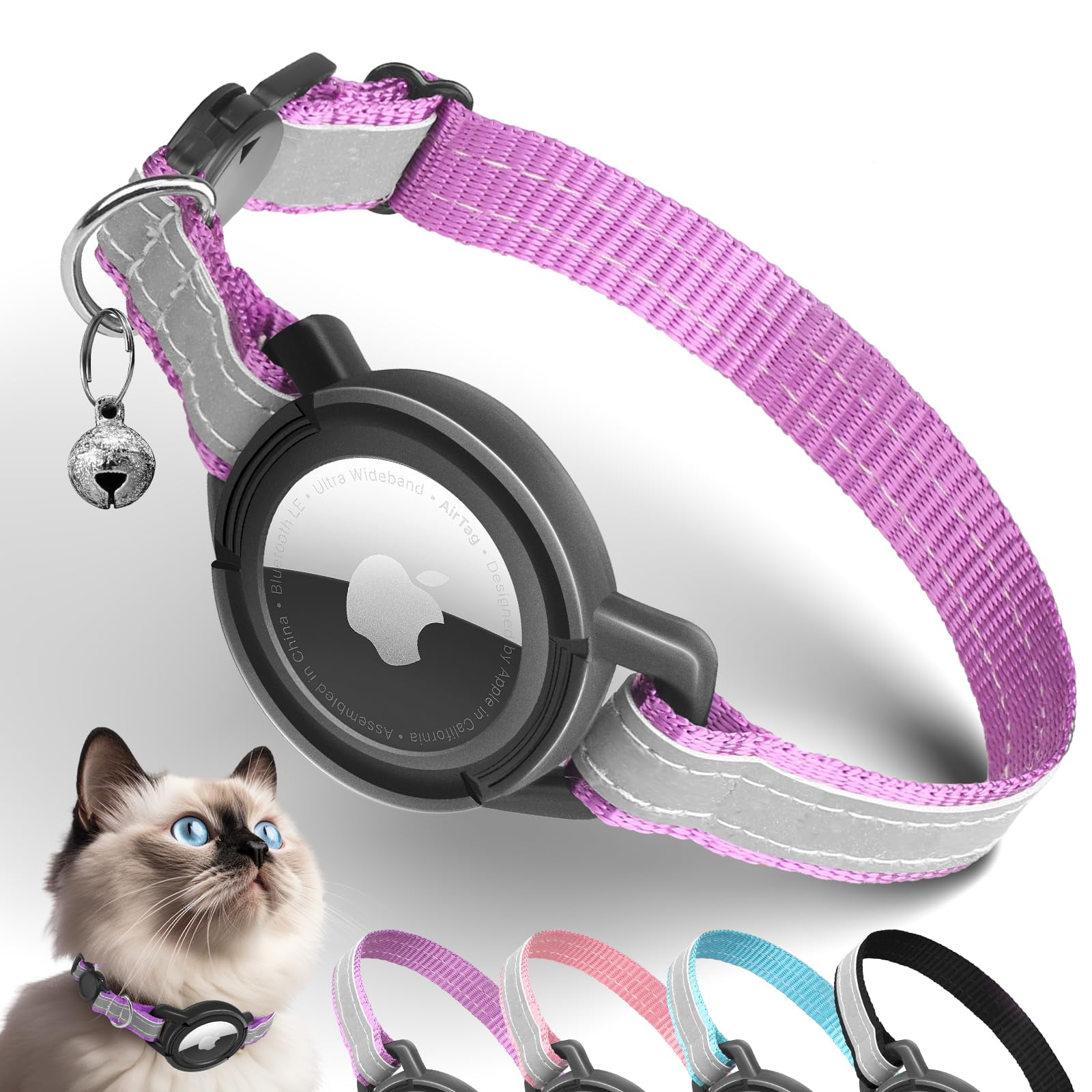Airtag Cat Collar Breakaway, Odokele Reflective Cats Collars with Apple ...