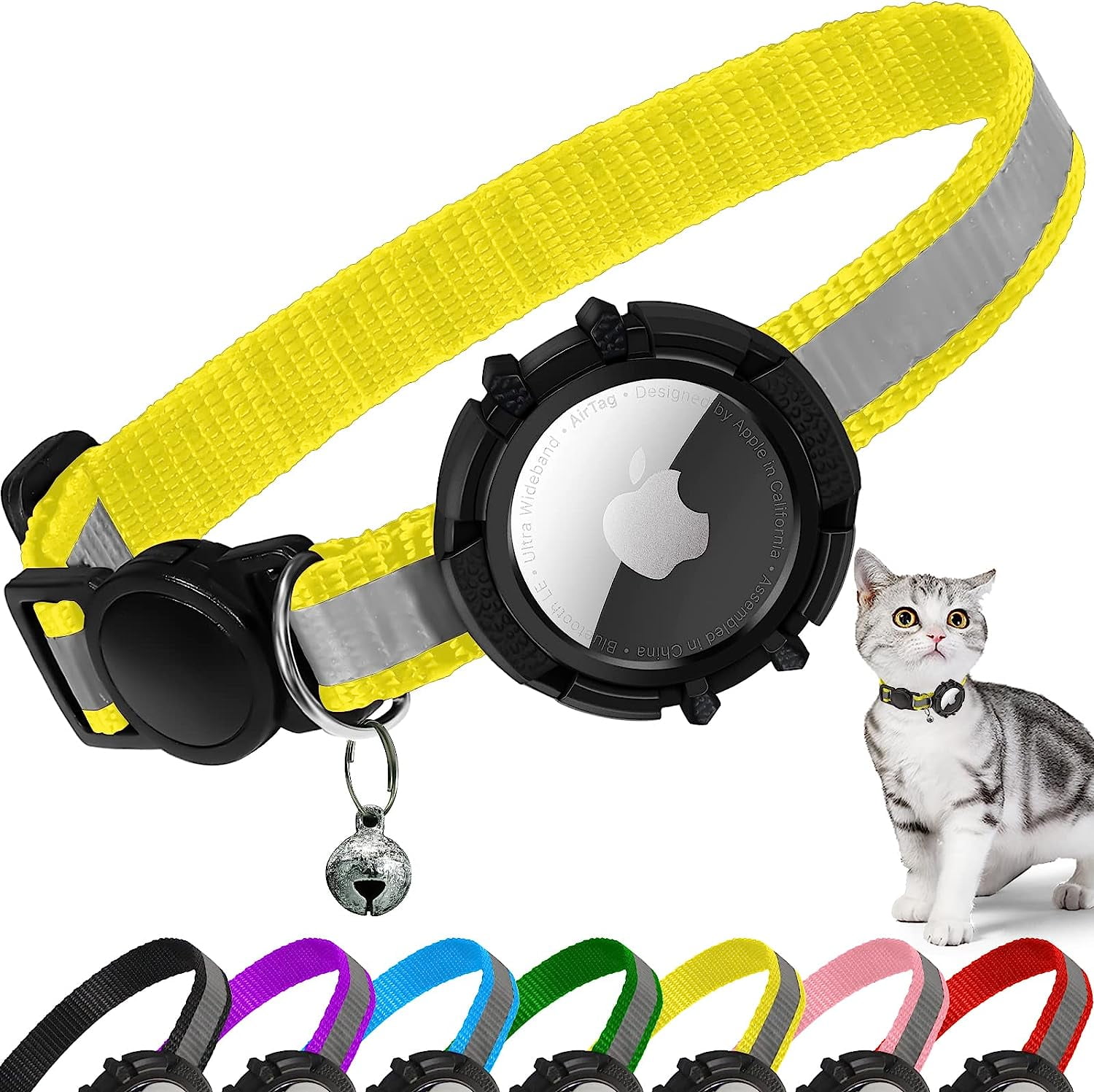 Airtag Cat Collar Breakaway, Reflective Kitten Collar with Apple Air ...