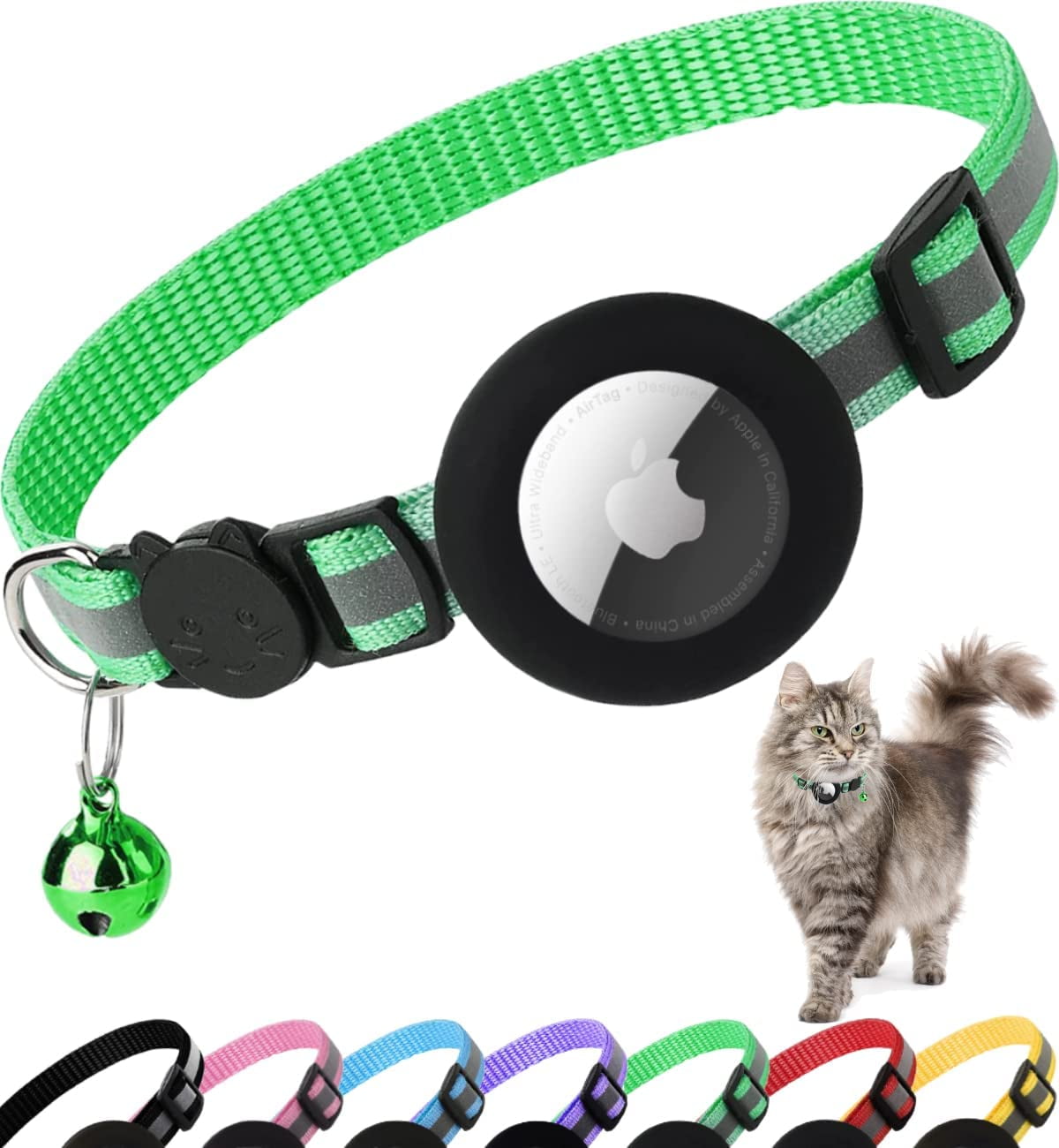 Airtag Cat Collar Breakaway, Reflective Kitten Collar with Apple Air ...