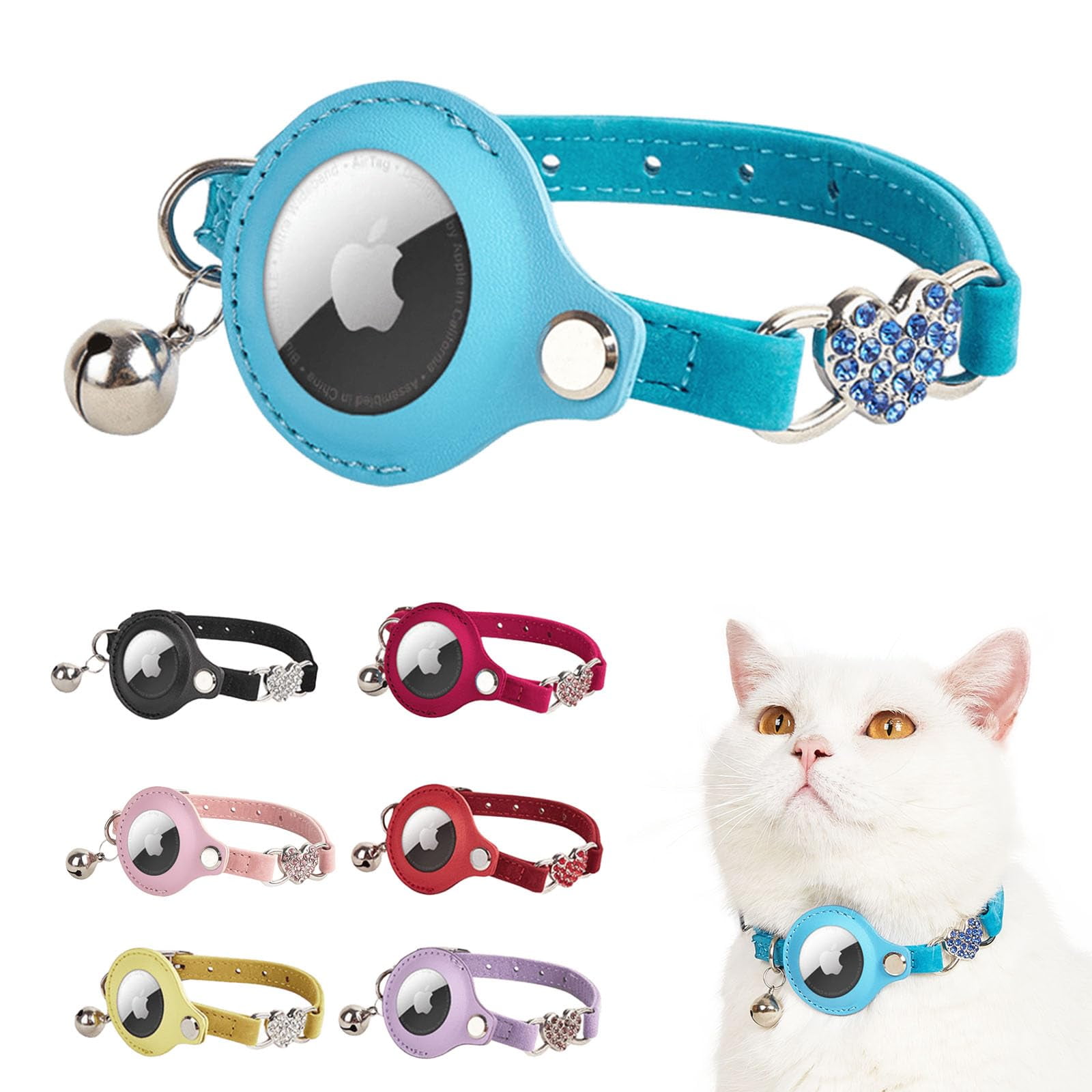 Airtag Cat Collar, Cat Collar with Bells, GPS Cat Collar, Cat Tracker ...