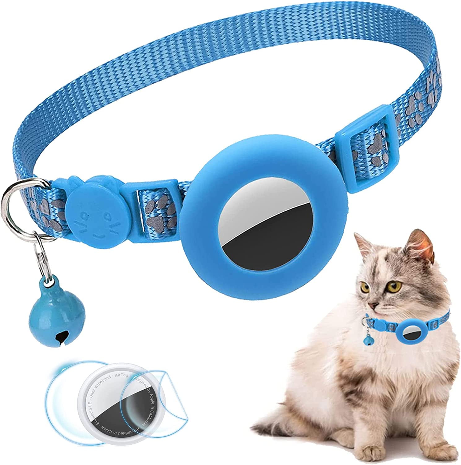 Airtag Cat Collar, Airtag Cat Collar with and Safety Buckle in 7.5-12.5 ...