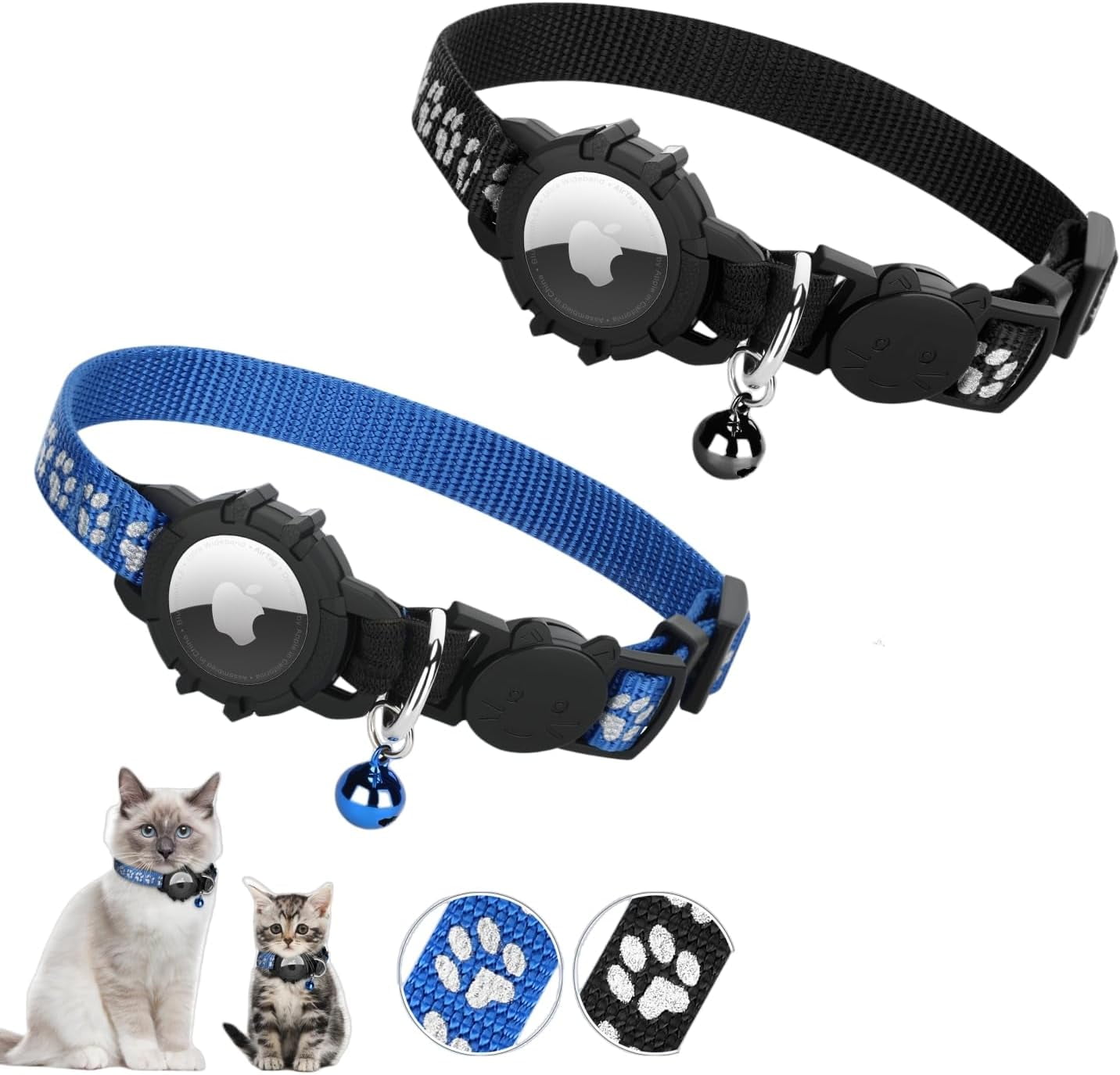 Airtag Cat Collar, Kitten Collar with Waterproof Airtag Holder ...