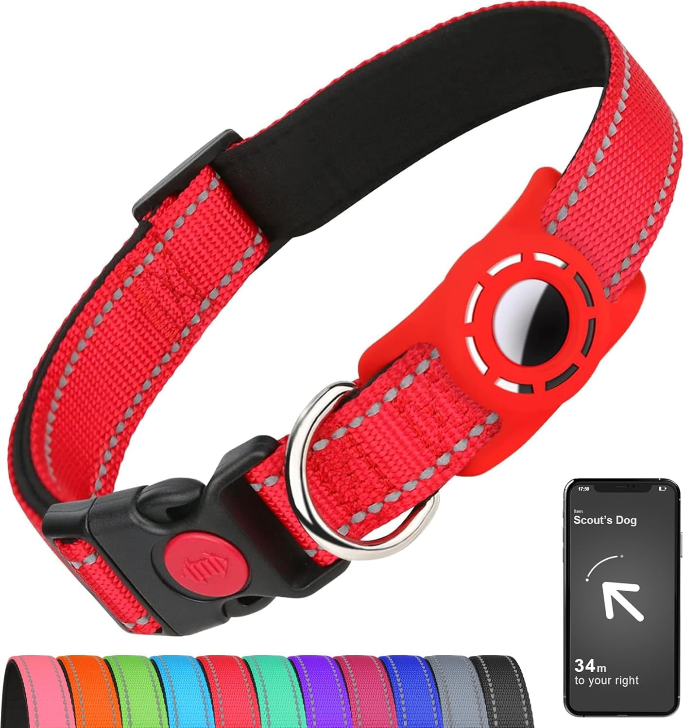 Airtag Dog Collar with AirTag Holder for Small Dogs, Reflective, Soft ...