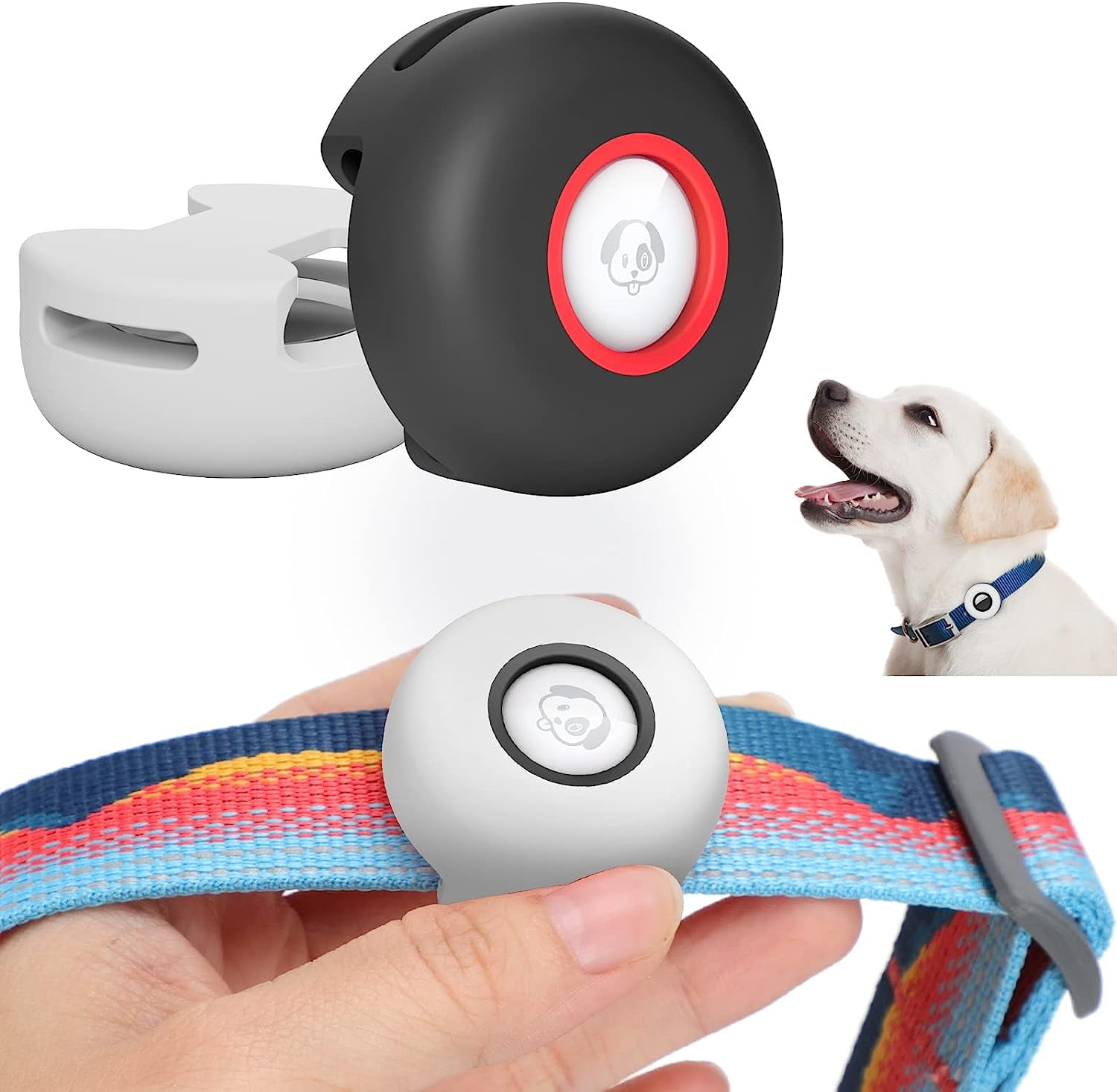 Airtag Dog Collar Holder 2 Pack Silicone Protective Air Tag Cat Collar ...
