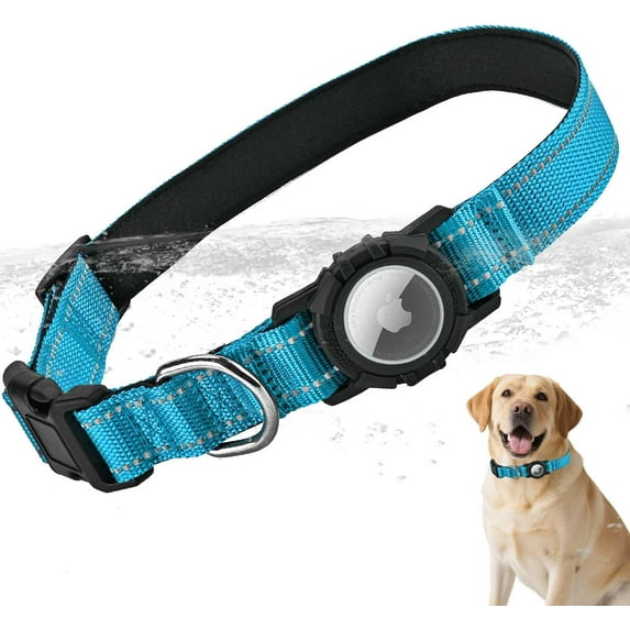 Airtag Dog Collar with Waterproof Air Tag Holder, Integrated Reflective ...