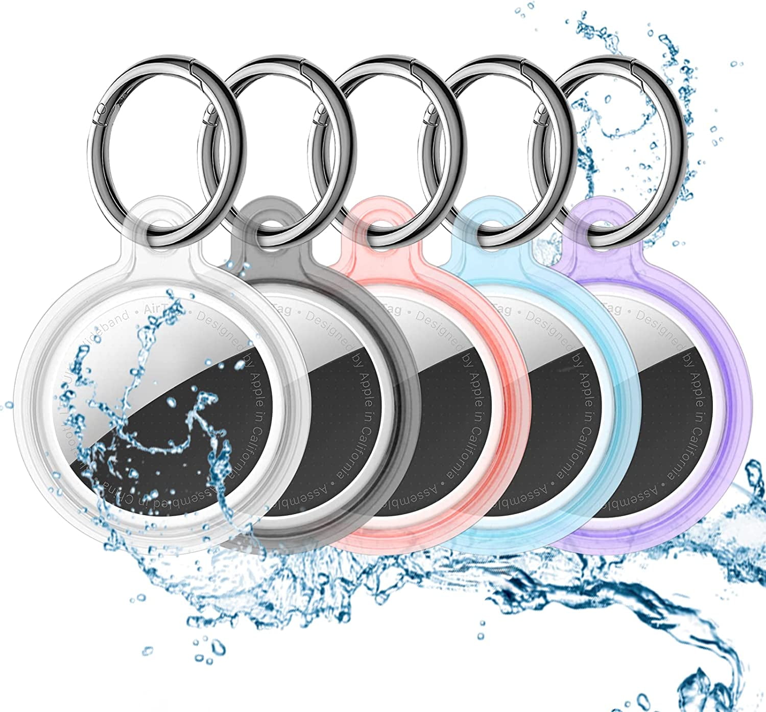 Airtag Holder, 5Pcs Silicone Waterproof Full Body Protective Case ...