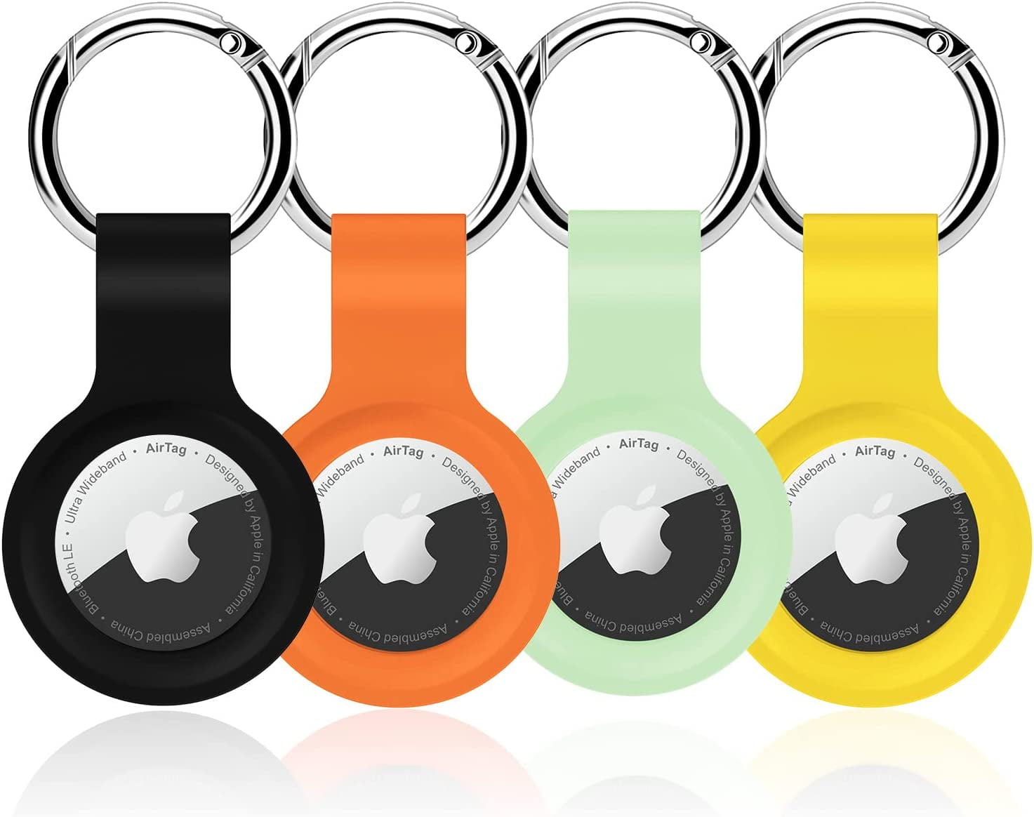 Airtag Holder,Apple Air Tag Keychain and Silicone Airtag Case,4 Pack ...