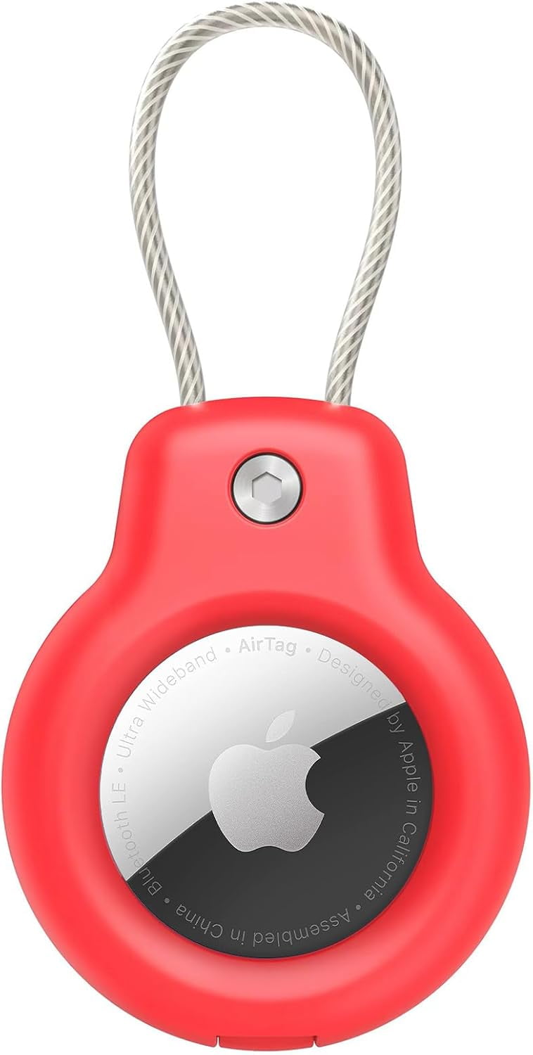Airtag Holder for Apple AirTag Secure Holder With Wire Cable, Air Tag Lock Case Keychain Key ...