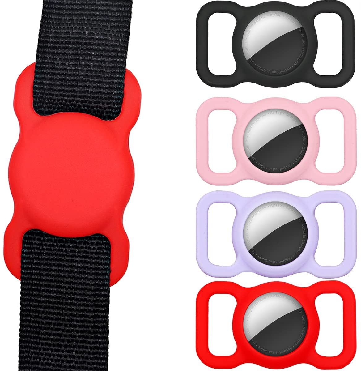 Airtag Holder Compatible for Apple Air Tag Case 4 Pack | Work with Pet ...